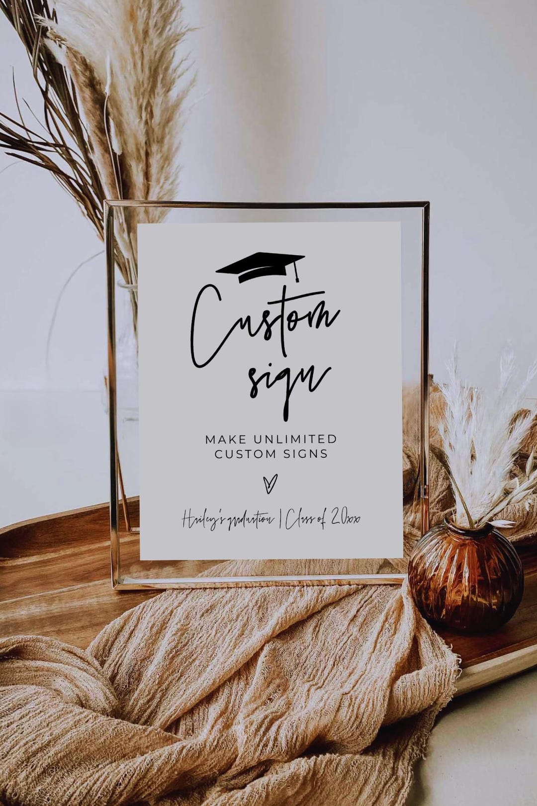 Editable Custom Graduation Sign, Printable Custom Grad Sign, Make ...