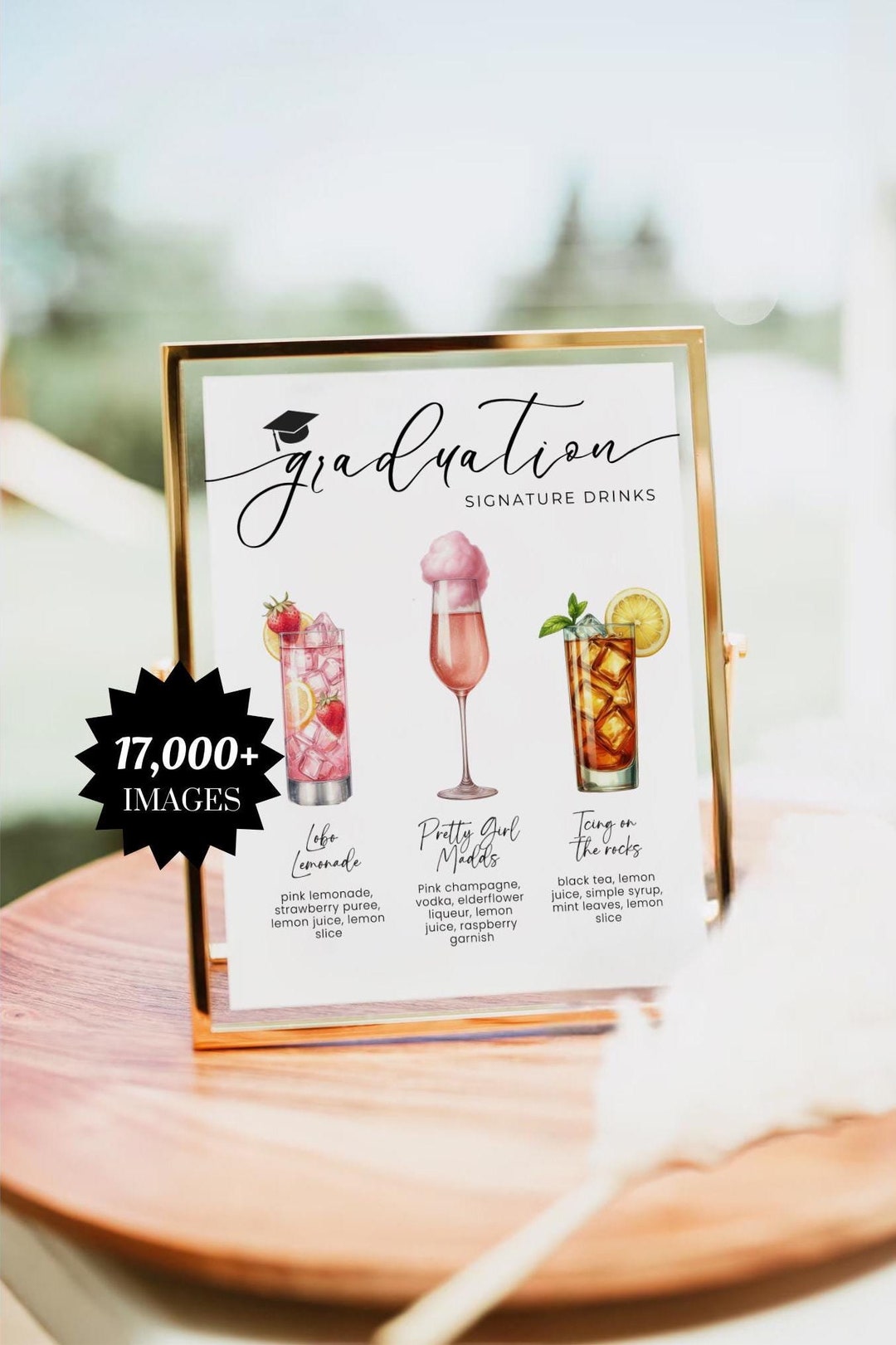 Grad Signature Drink Sign, Graduation Cocktail Sign, Bar Menu, Cocktail ...