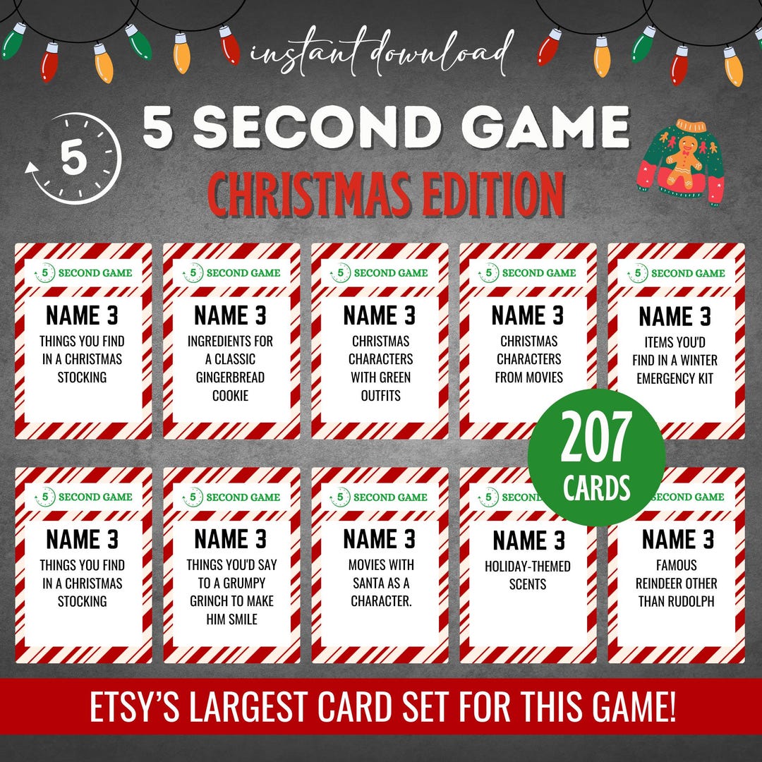 5 Second Game Christmas Edition, Christmas Party Games, Christmas Games ...