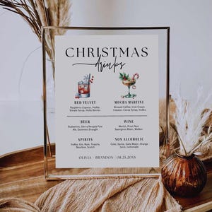 Christmas Signature Drink Sign, Holiday Drink Sign, Holiday Cocktail ...