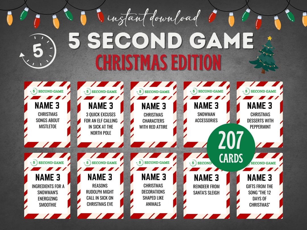 5 Second Game Christmas Edition, Christmas Party Games, Christmas Games ...