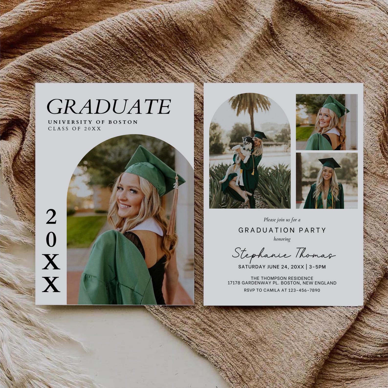 Modern Graduation Card, Graduation Decorations, Grad Party Invite ...