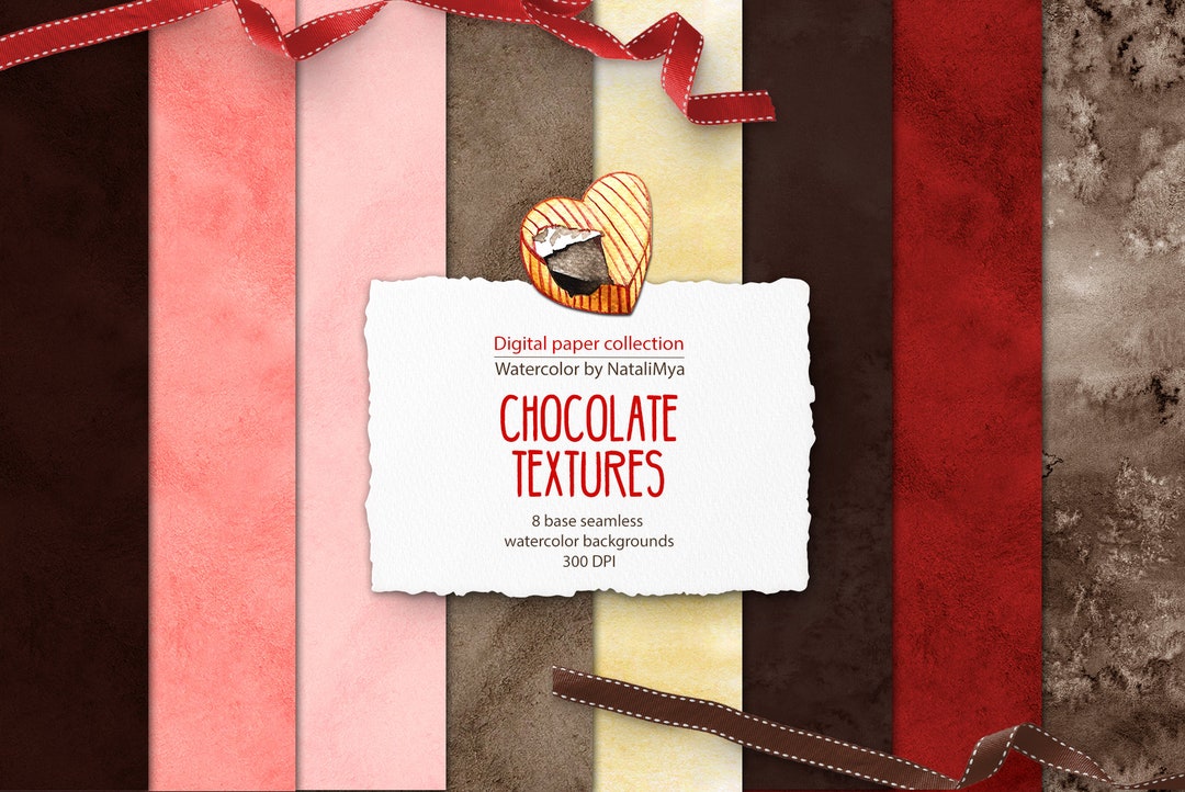 Watercolor Chocolate Digital Paper, Tasty Seamless Pattern Set ...
