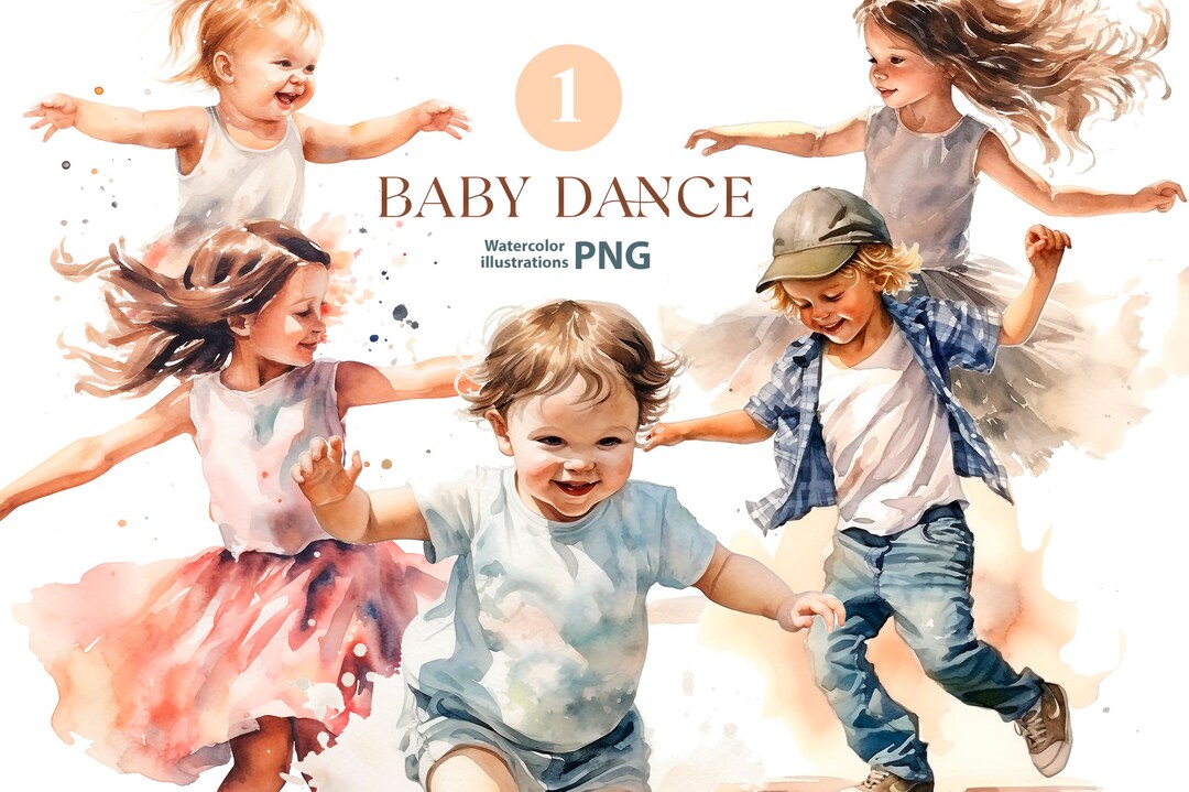 Watercolor Dance Clipart Set, 7 Png, Cute Ballerina Clipart, Dance ...