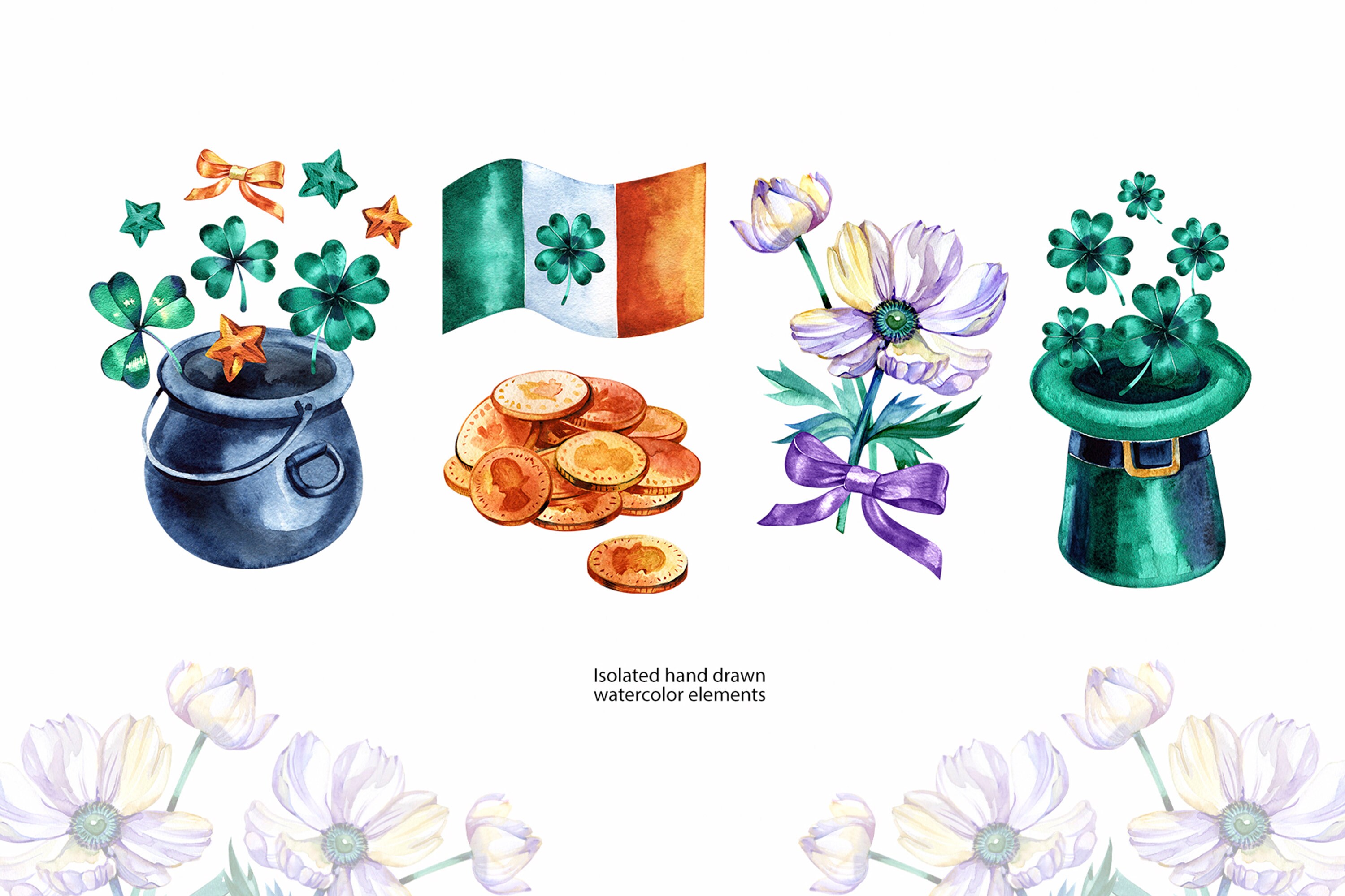 Watercolor Clover Clipart 5 Png, St.patrick's Day Clipart, Spring Png ...