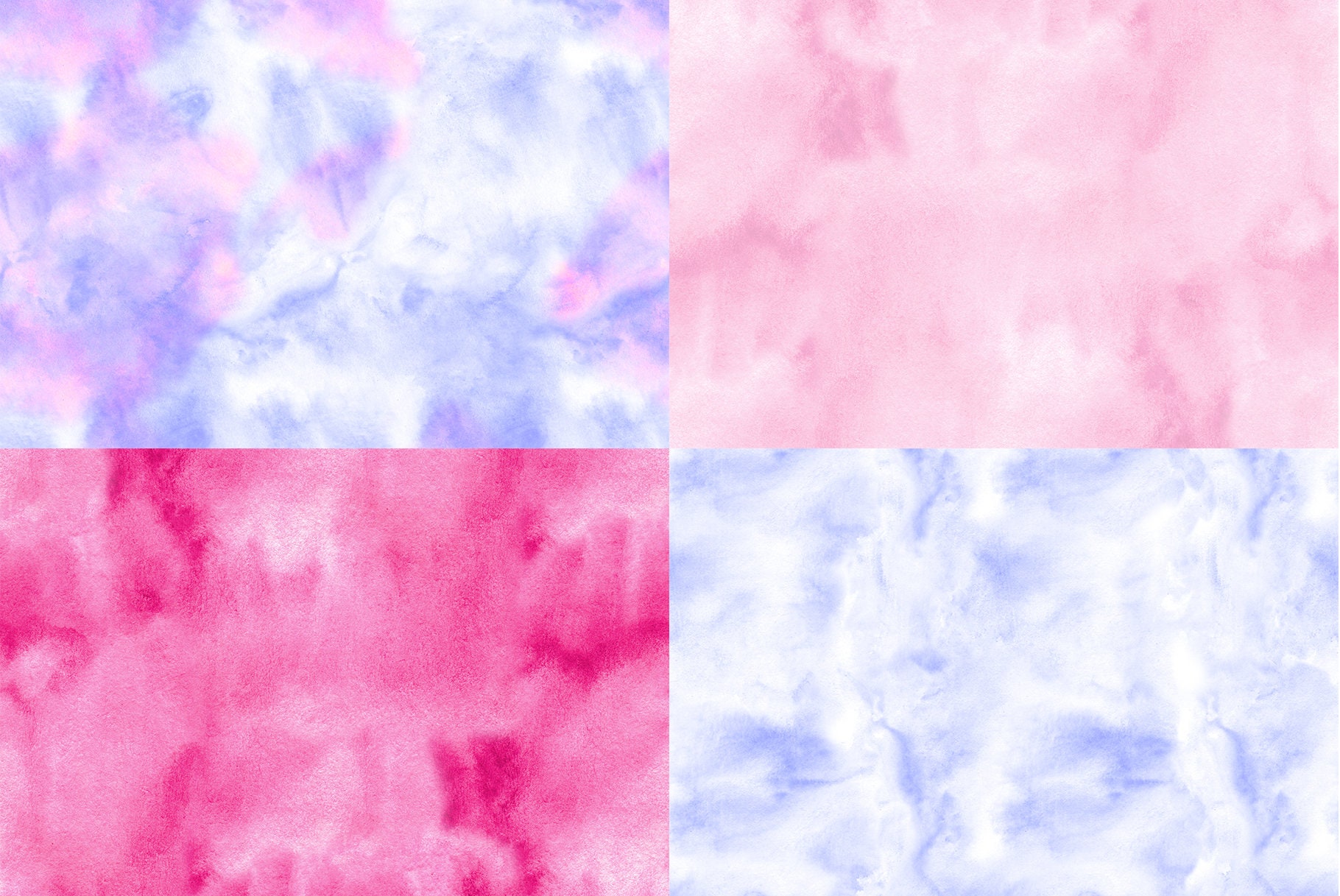 Watercolor Spring Digital Paper, Pink Seamless Pattern Set, Watercolor ...