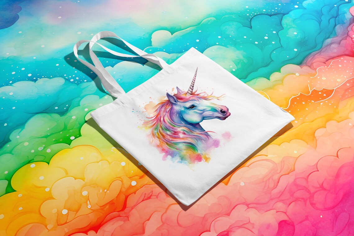 Watercolor Rainbow Unicorn Clipart Set 10 Png Rainbow Horses - Etsy