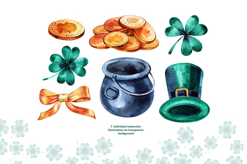 Watercolor Clover Clipart 7 Png, St.patrick's Day Clipart, Spring Png ...