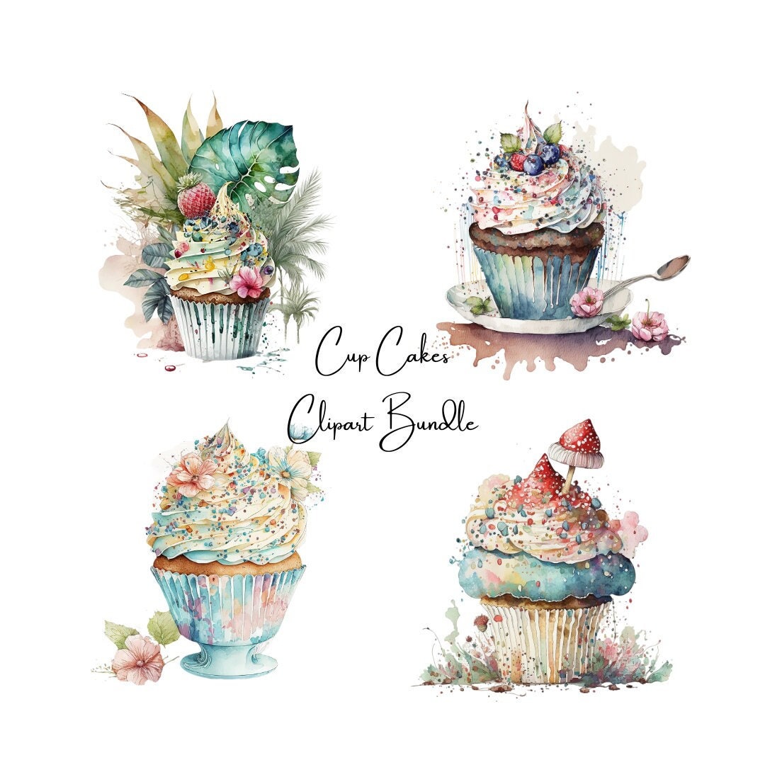 Fantasy Cup Cakes Clipart PNG Images Floral Decoration Magical ...
