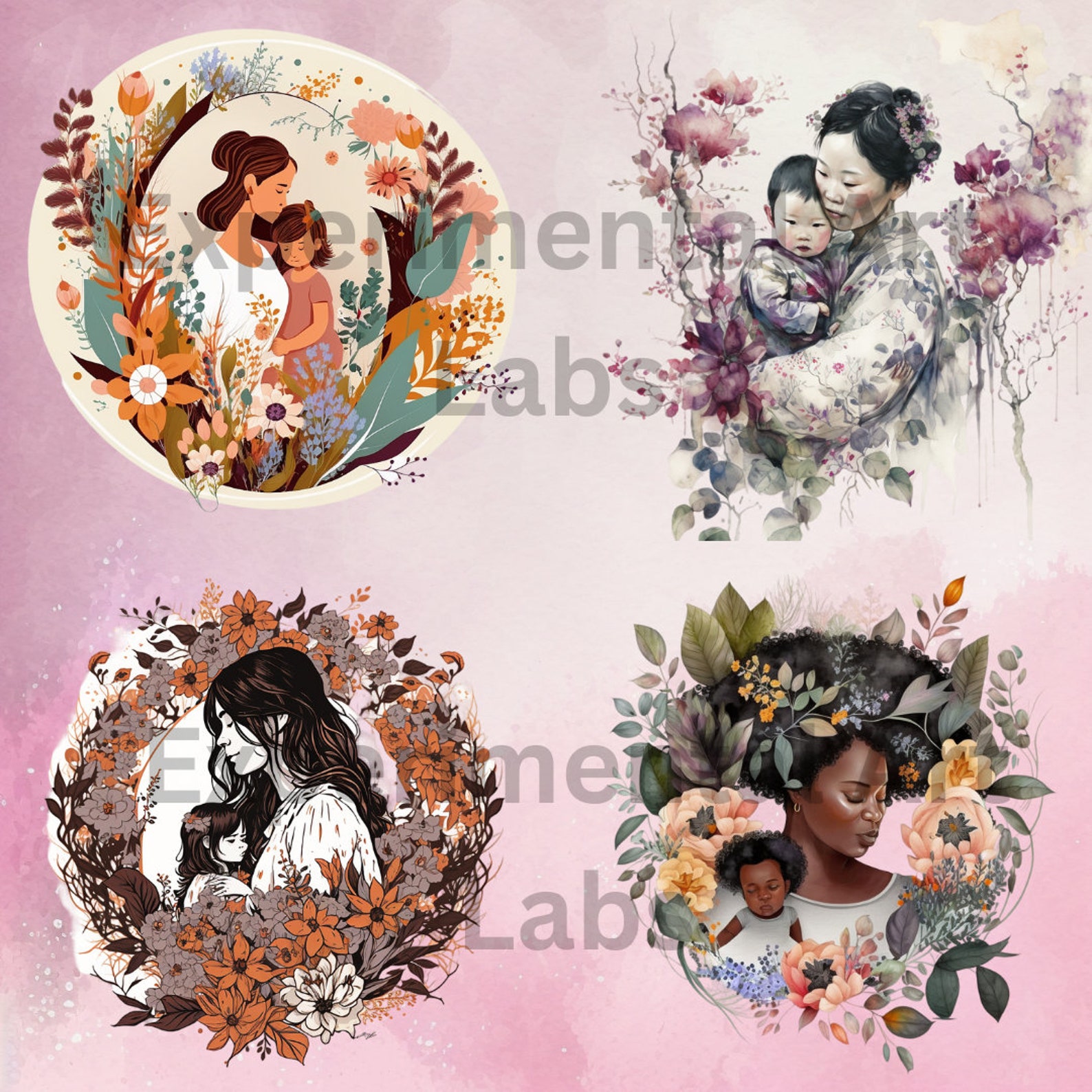 Mothers Day Clipart Mothers Day Watercolour Clip Art Digital Download ...