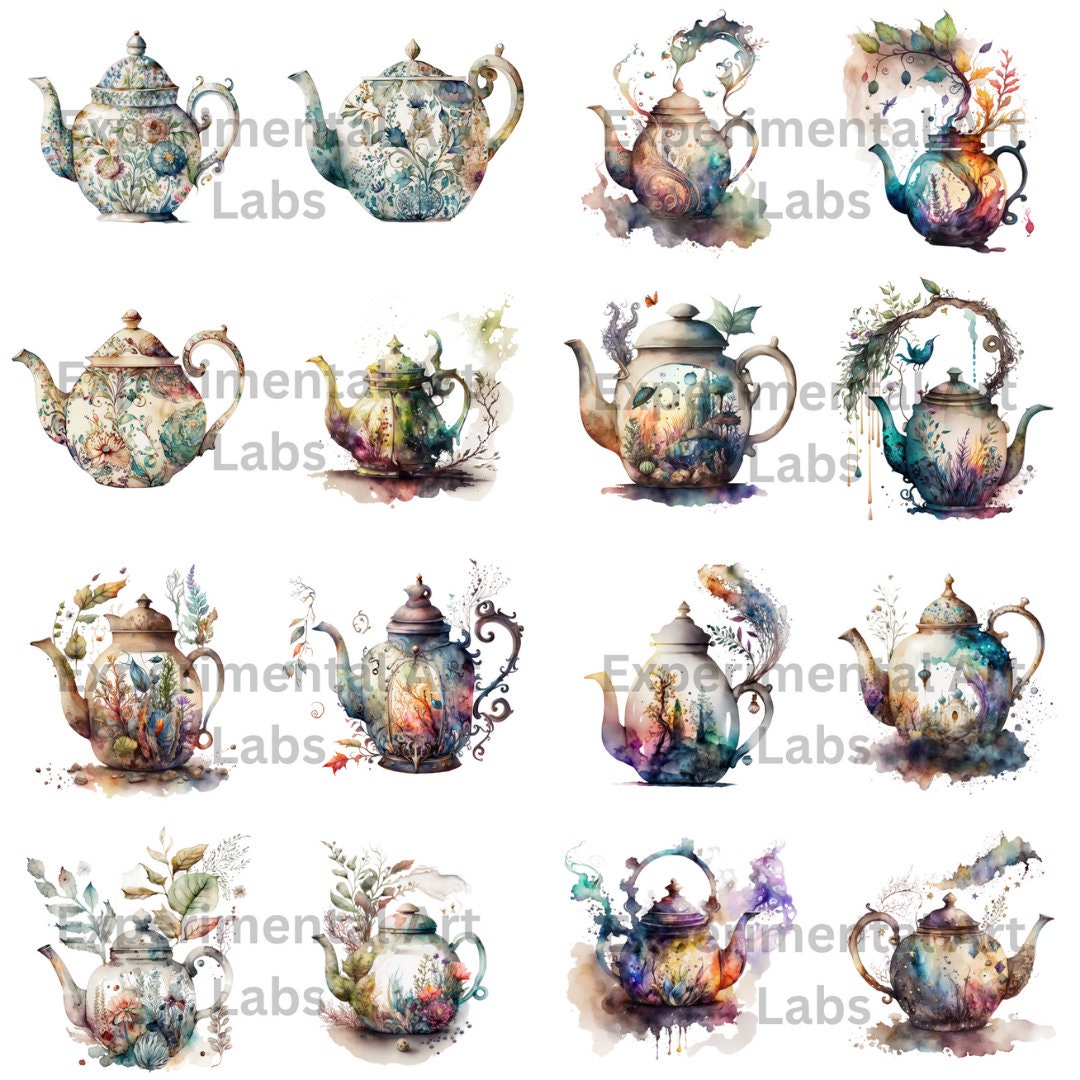 Fantasy Tea Party Clipart PNG Images Floral Decoration Magical ...
