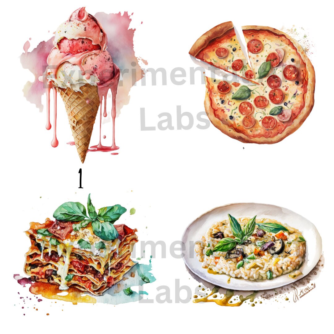17 Italian Food Clipart PNG Italian Themed Food Vintage Inspired ...