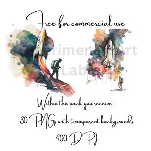 Space Clipart Astronaut Clipart Spaceship Clipart Space Rocket - Etsy