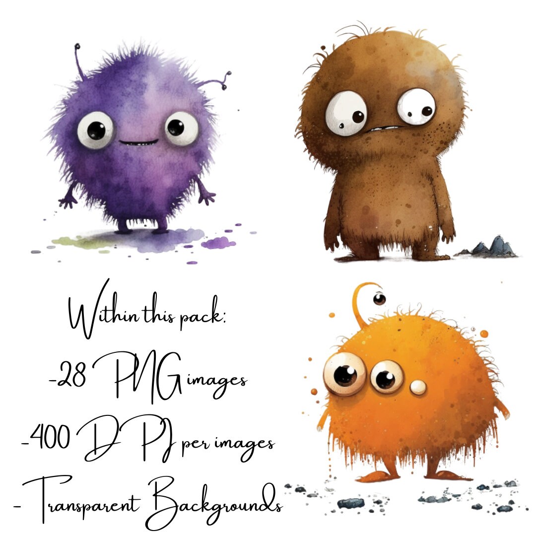 Cute Little Monster Clipart Adorable Little Pet for Children for ...