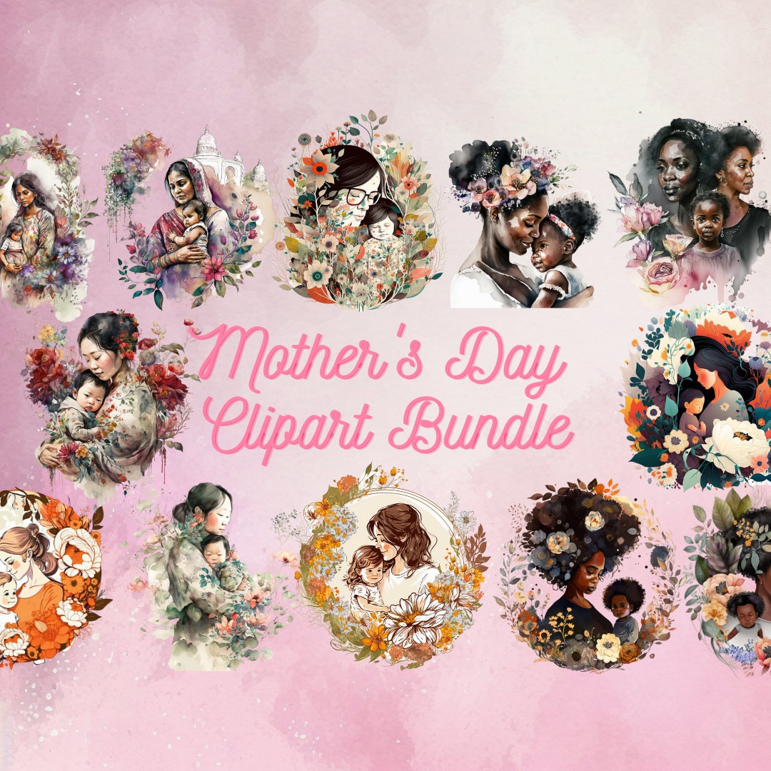 Mothers Day Clipart Mothers Day Watercolour Clip Art Digital Download ...
