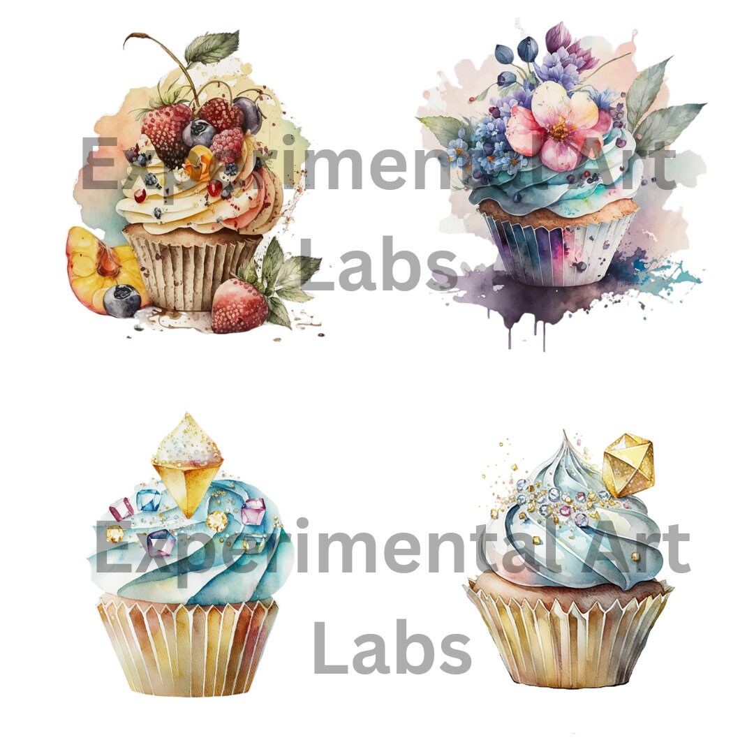 Fantasy Cup Cakes Clipart PNG Images Floral Decoration Magical ...