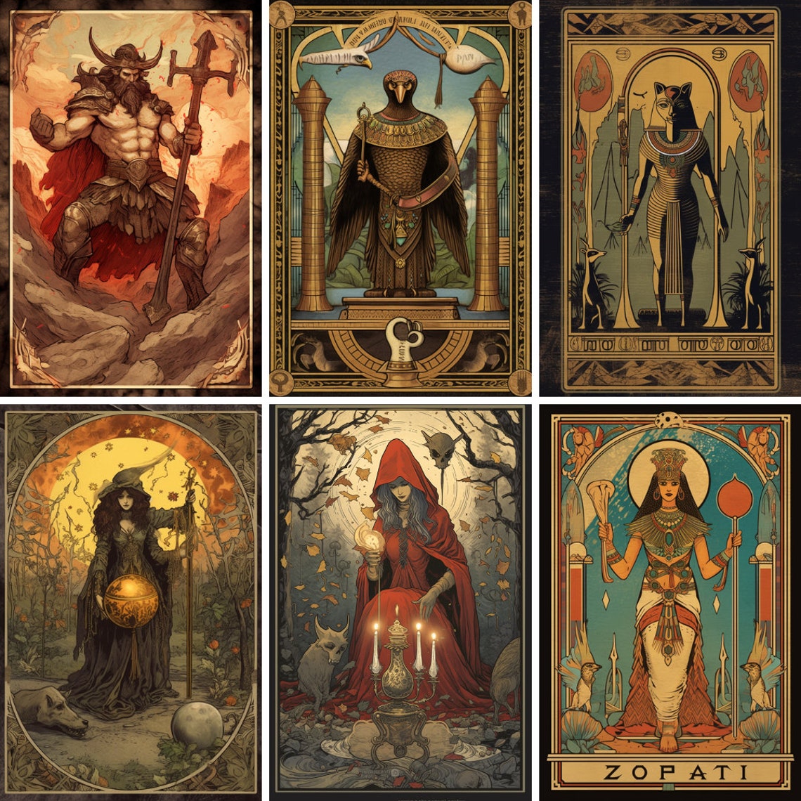 Fantasy Evil Magical Tarot Cards Depicting Mythical and Enchanted ...
