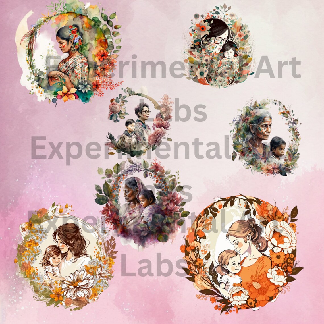 Mothers Day Clipart Mothers Day Watercolour Clip Art Digital Download ...