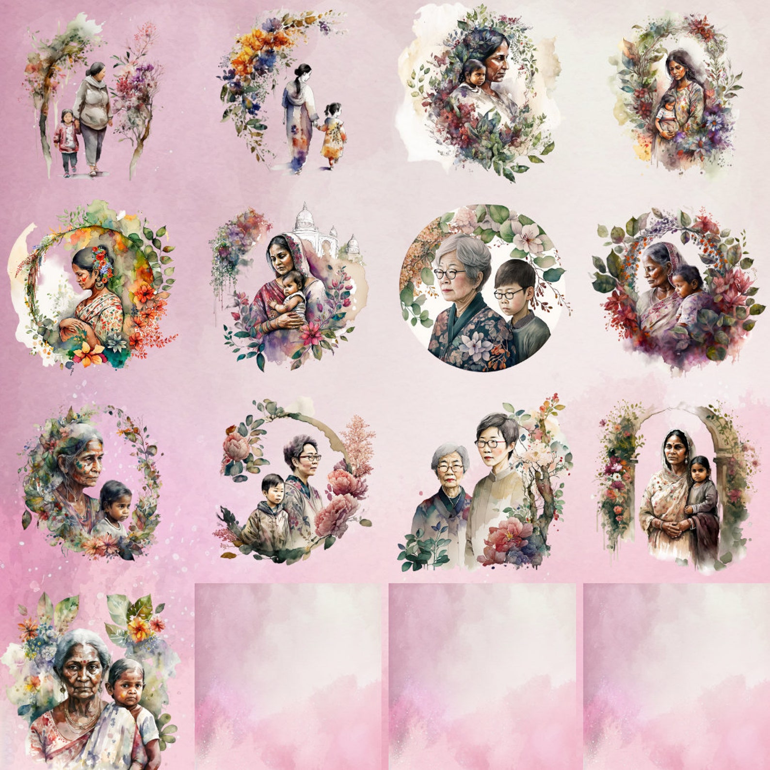 Mothers Day Clipart Mothers Day Watercolour Clip Art Digital Download ...