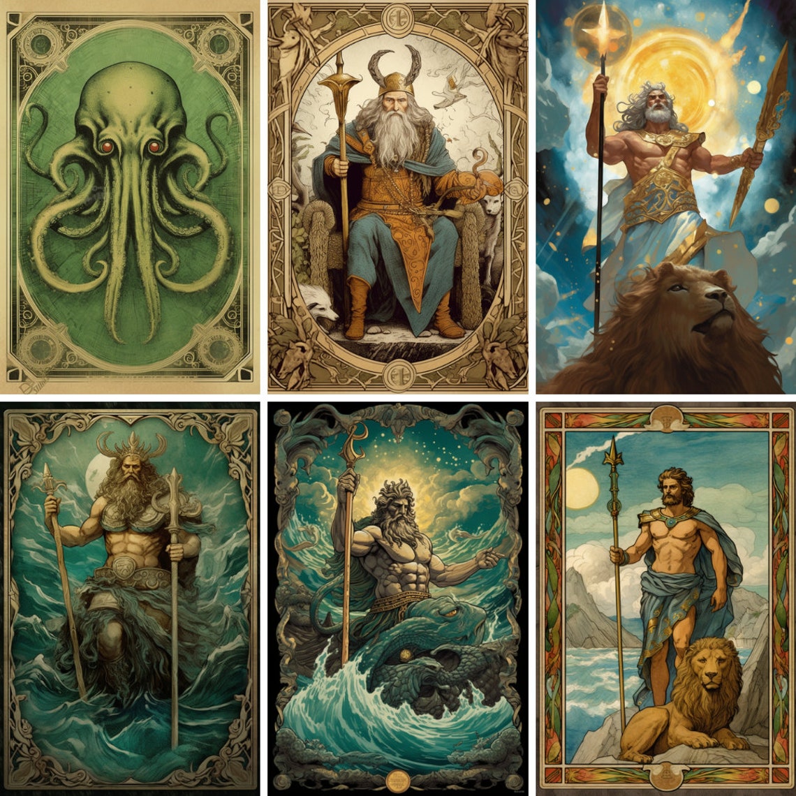 Fantasy Evil Magical Tarot Cards Depicting Mythical and Enchanted ...