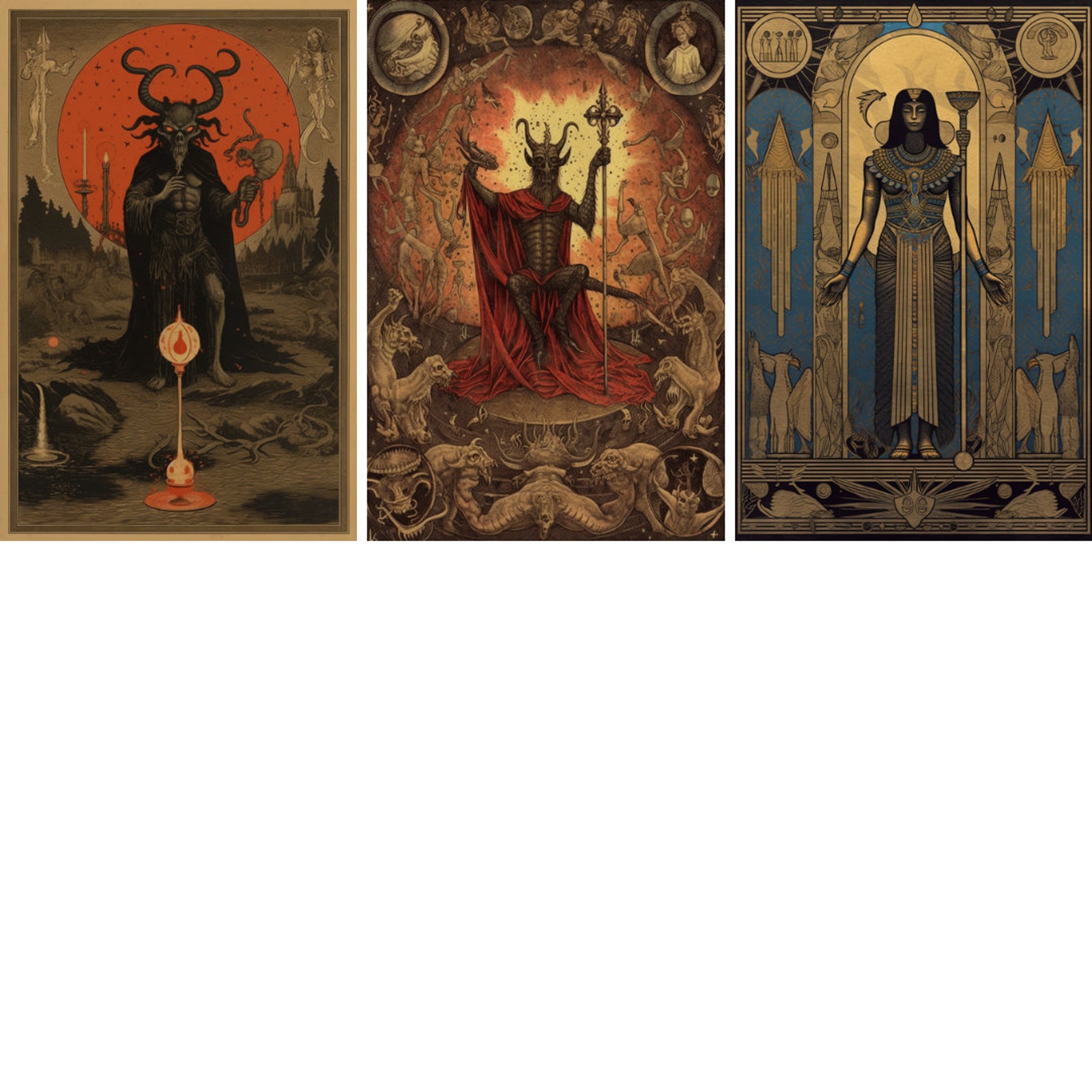 Fantasy Evil Magical Tarot Cards Depicting Mythical and Enchanted ...