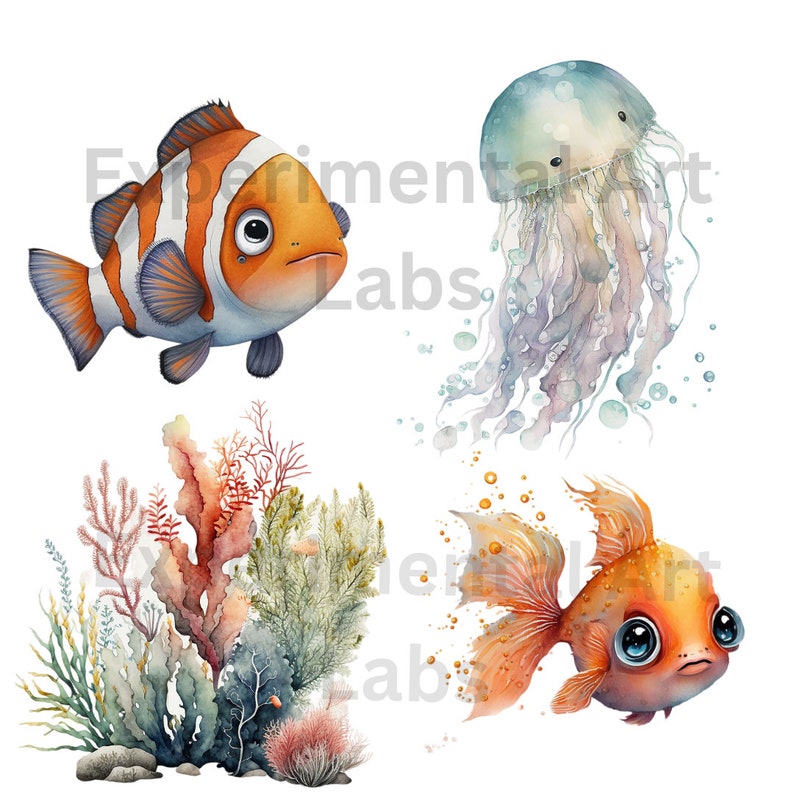 Baby Fish Clipart Ocean Clipart Cute Fish Clipart Pet Clipart Animal ...
