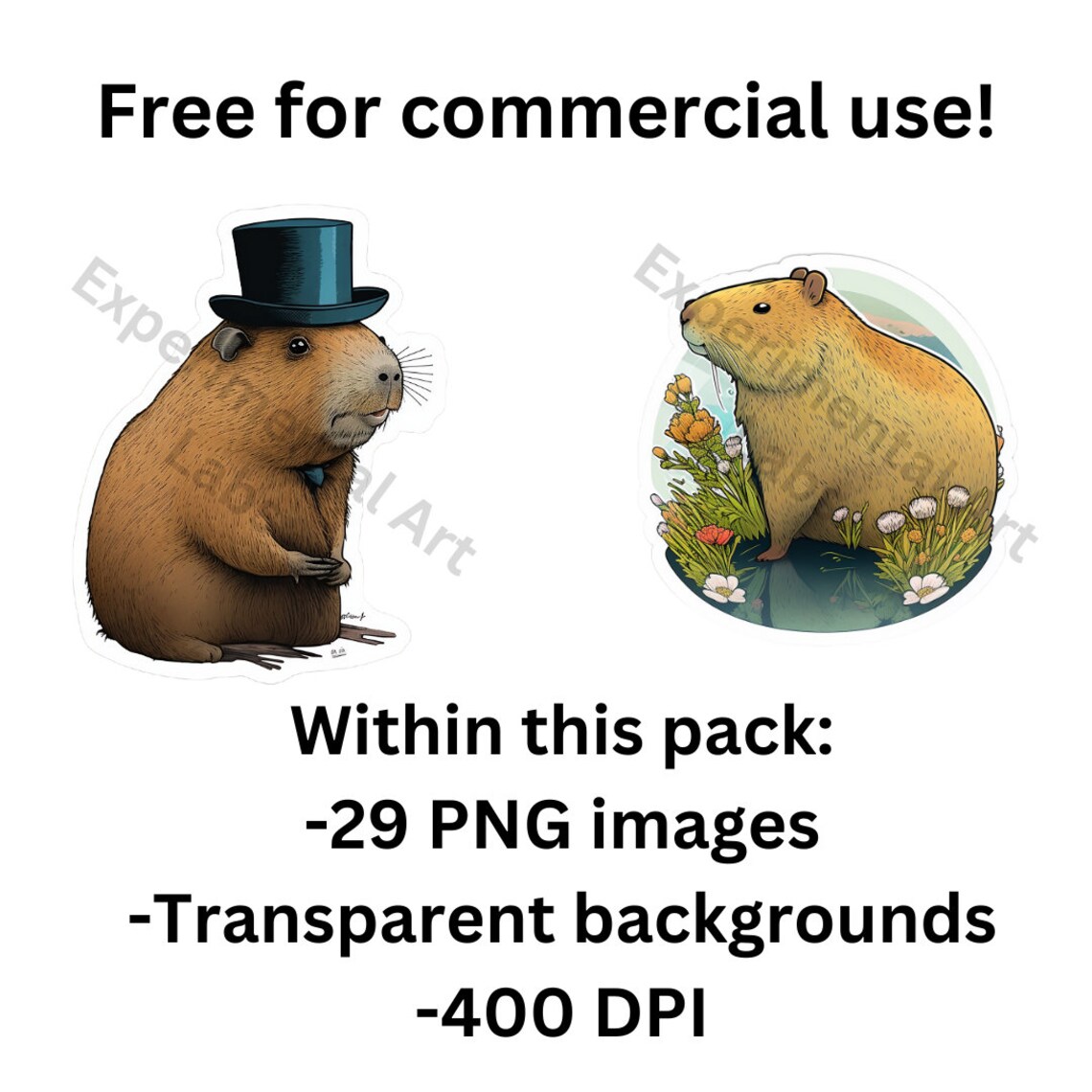 Capybara Clipart Capybara Stickers Cute Capybara Clipart Bundle Cute ...