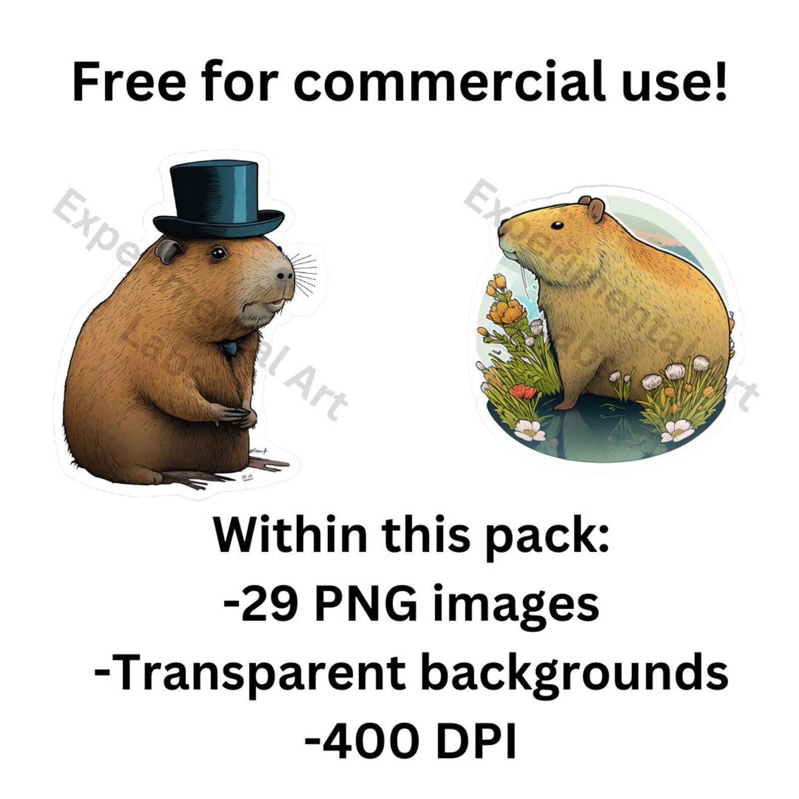 Capybara Clipart Capybara Stickers Cute Capybara Clipart Bundle Cute ...