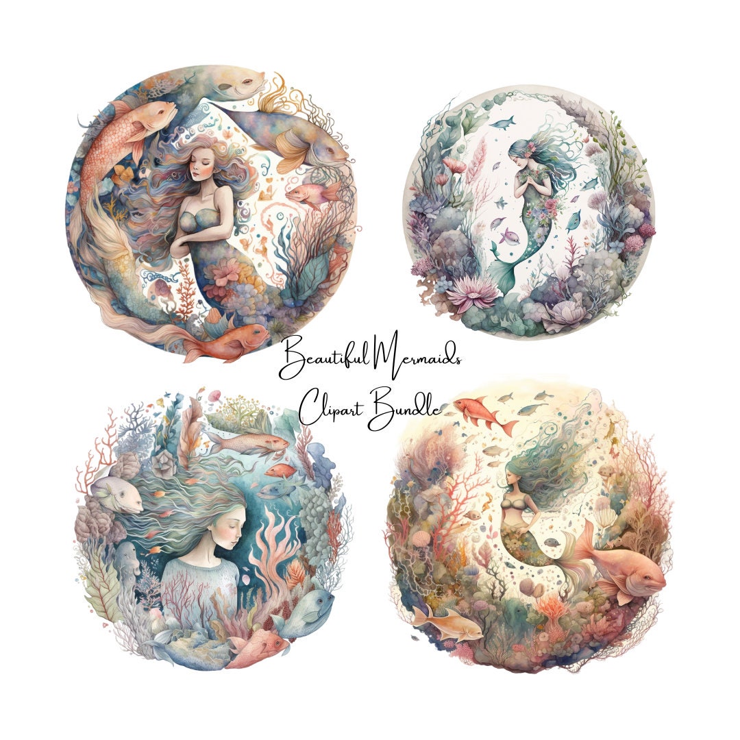 Mermaid Clipart Underwater Glitter Fish Mermaid PNG Sea Turtle Castle ...