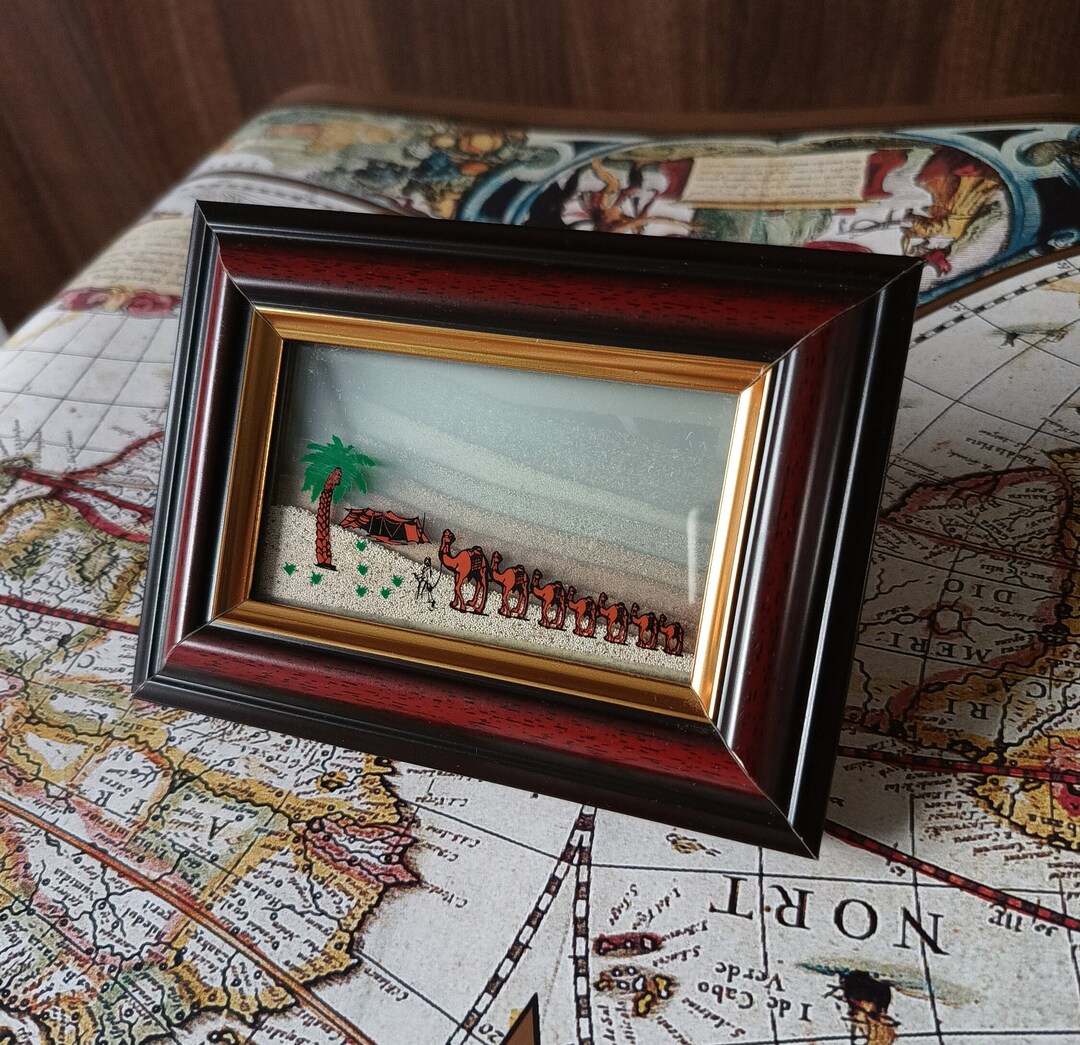 Sand From UAE Desert Framed Desert Sand Oriental Emirates Vintage ...