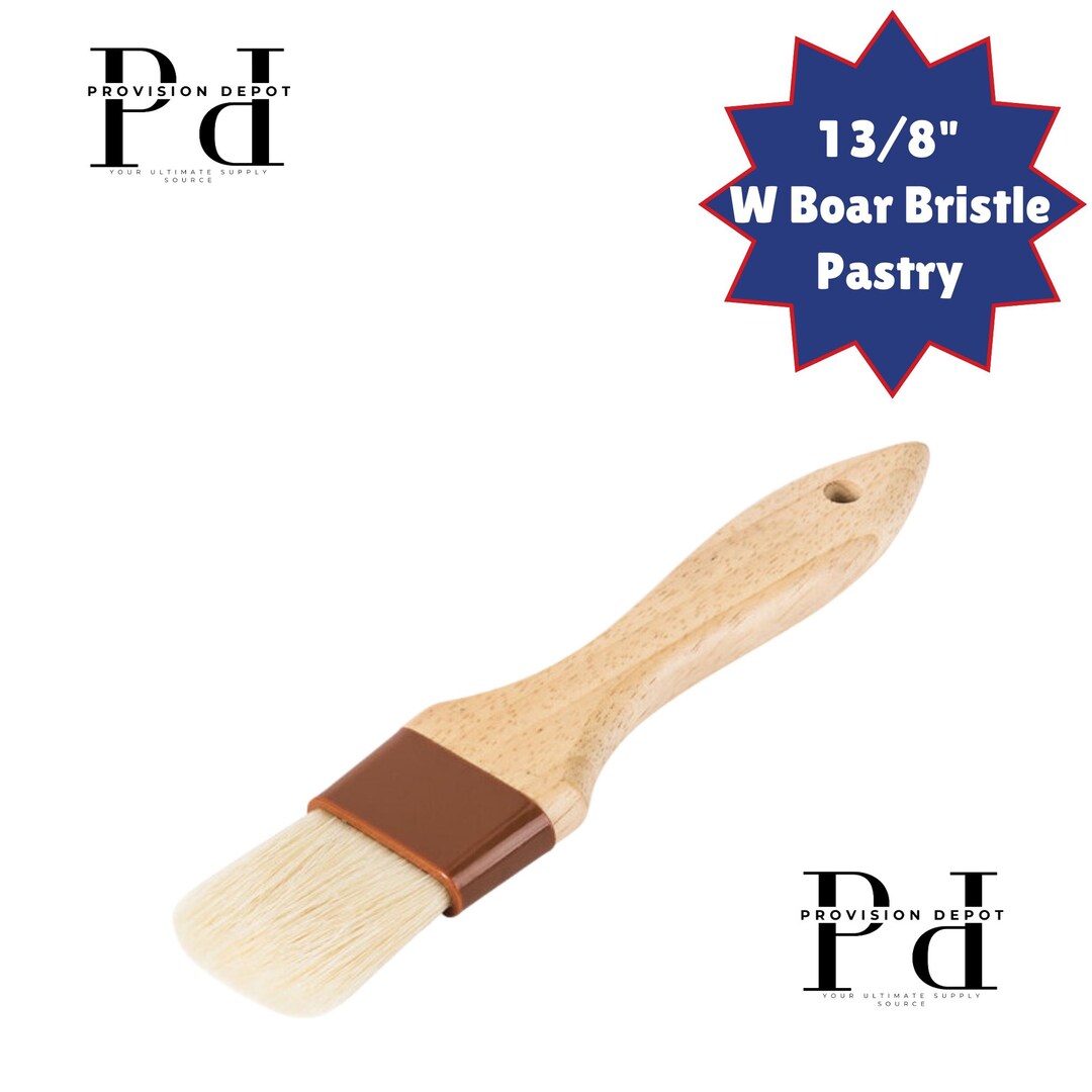 1 3/8-inches Wide Boar Bristle Pastry / Basting Brush With Wood Handle ...