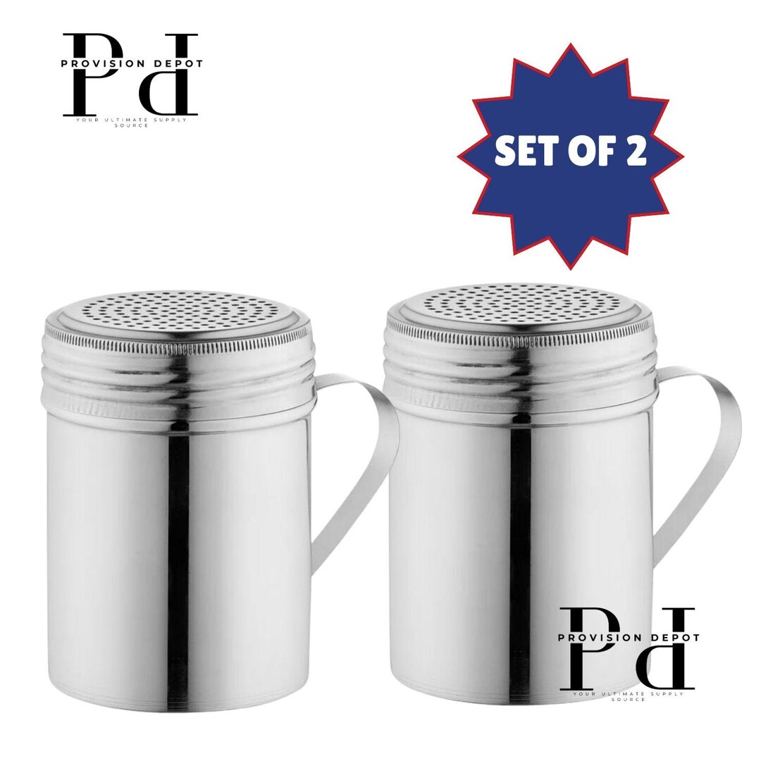 Set of 2 / 10 Oz. Stainless Steel Powder Shaker / Dredge With Handle - Etsy