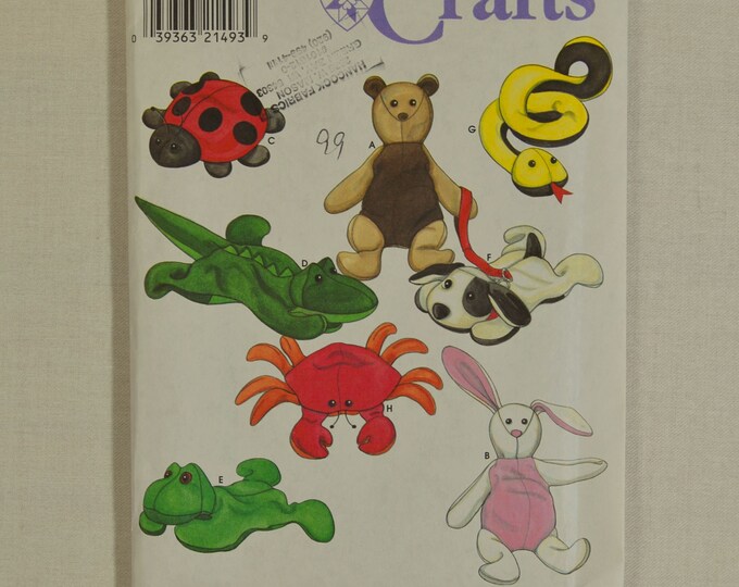 Beanbag Animals and Leash Sewing Pattern Simplicity Crafts 8091 - Etsy