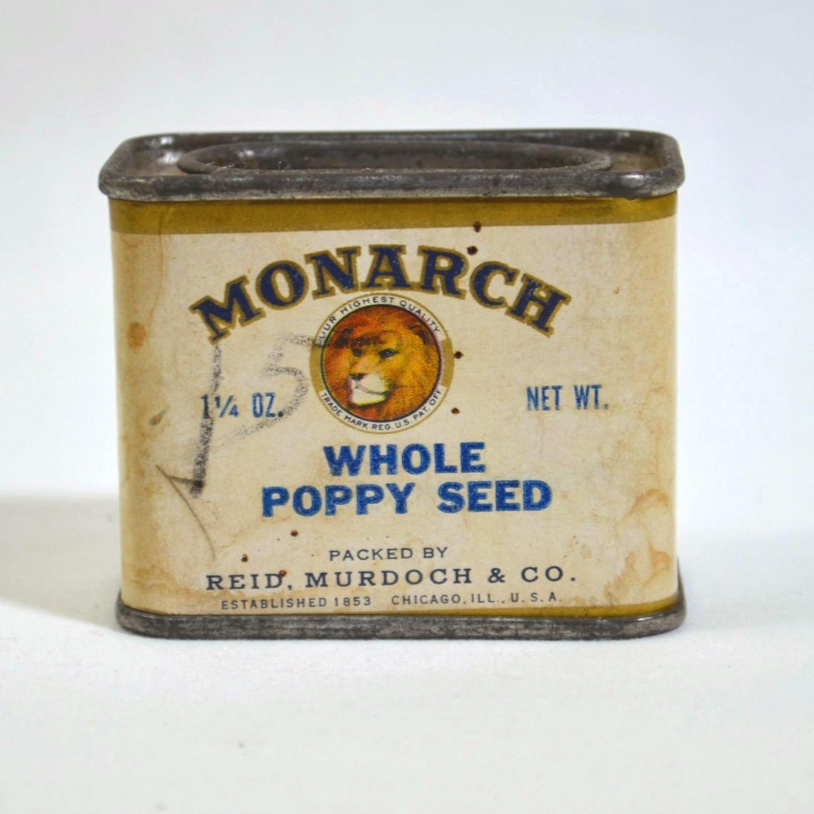 Vintage Monarch Whole Poppy Seed Metal Spice Tin - Etsy