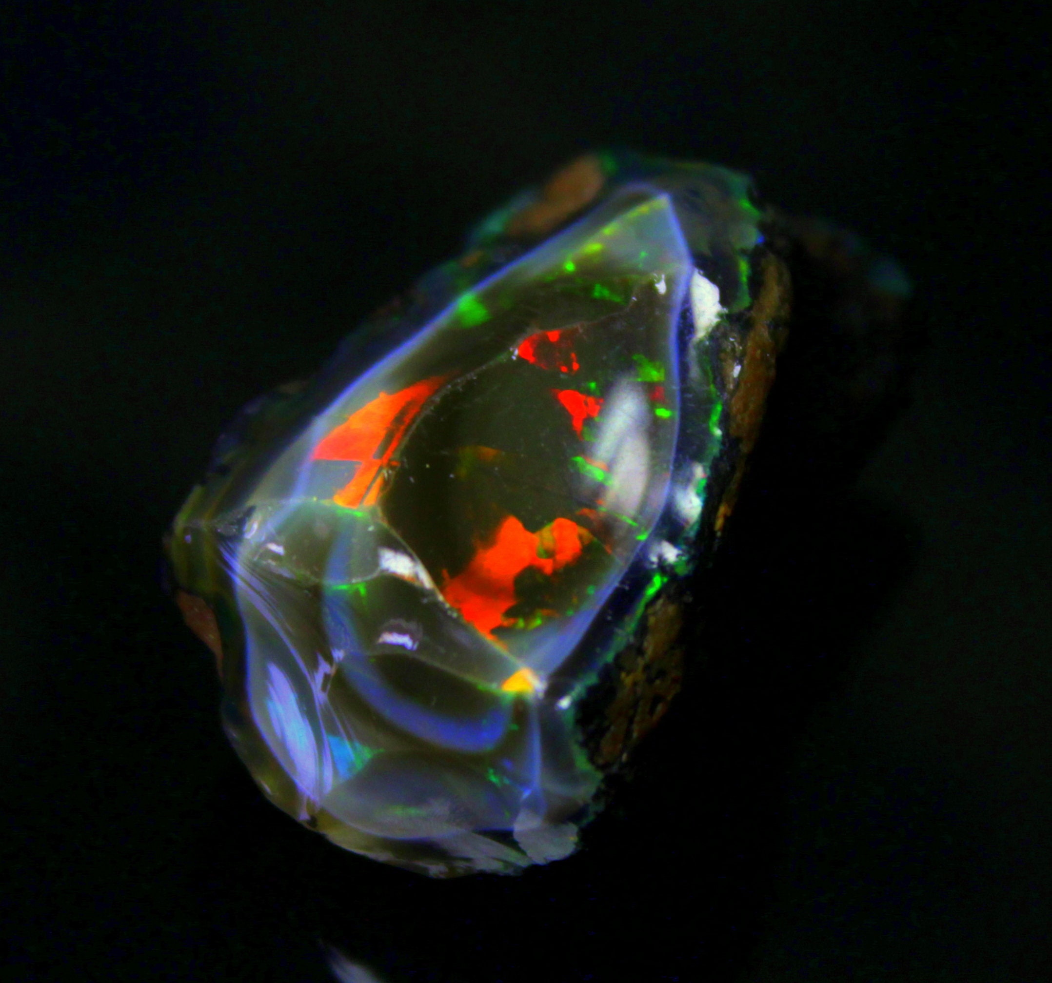 Rarest Chaff Pattern Natural Ethiopian Black Opal Rough 32 Carat Welo ...