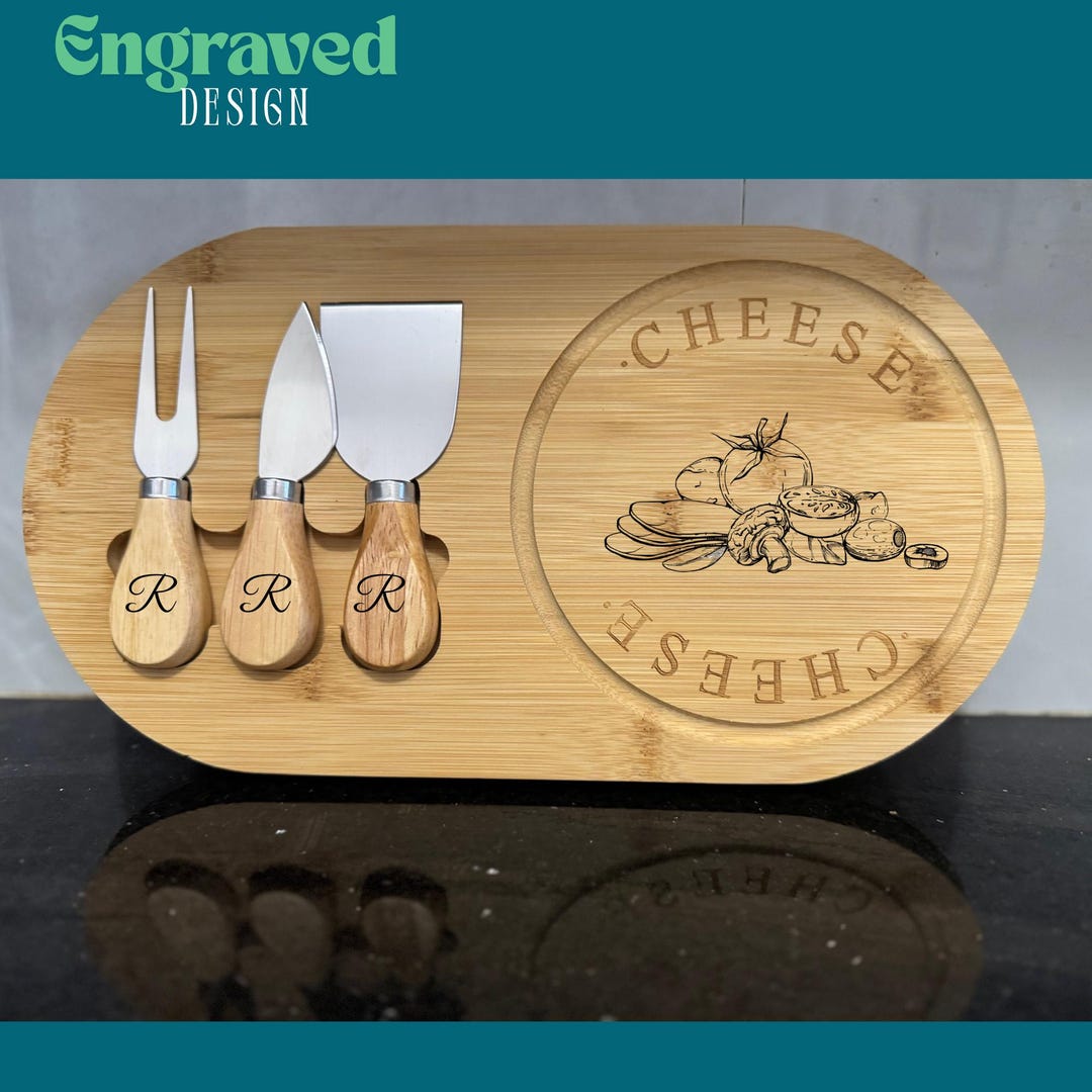 Custom Monogrammed Cheese Board Wedding Gift Name Serving Tray ...