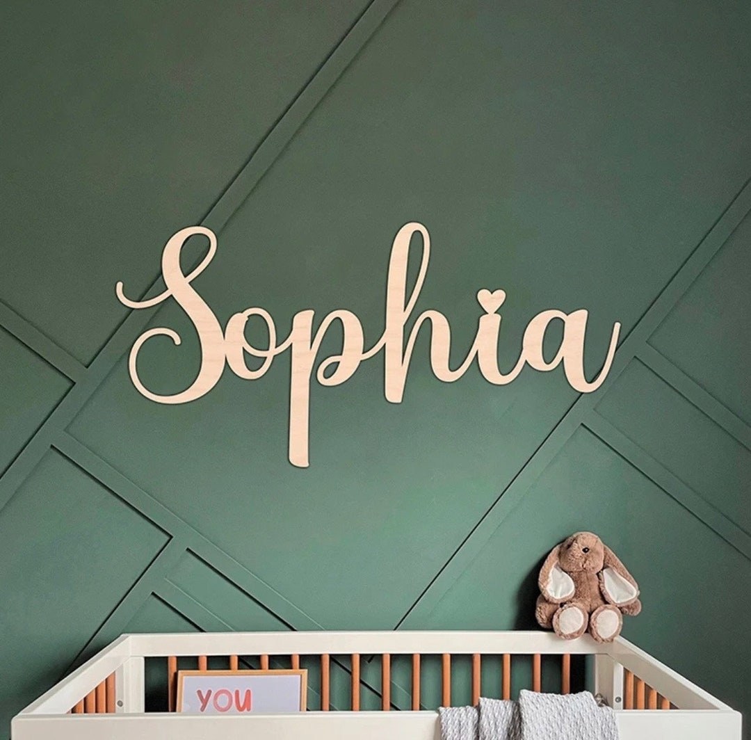 Wooden Childrens Name, Name Wall Decor, Personalised Name and Middle ...