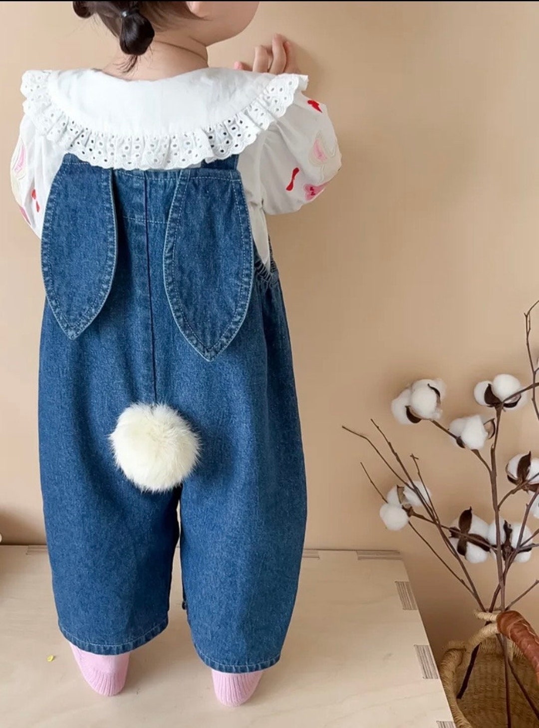 Personalised Embroidered Denim Bunny Dungarees Toddler Baby Outfit ...
