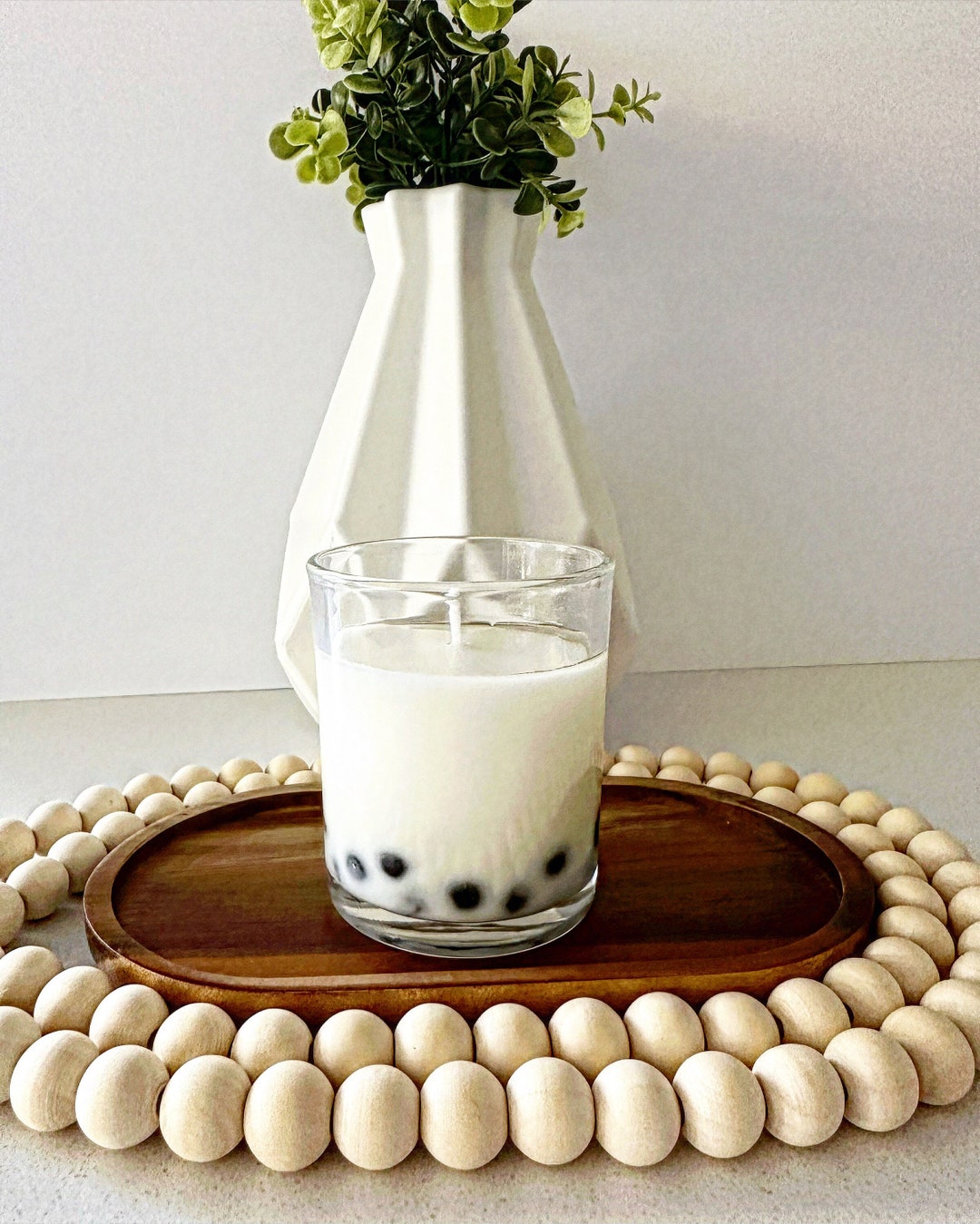 Vanilla Bean Boba Candle| Vanilla Candle Gift| Real Tapioca Pearls ...