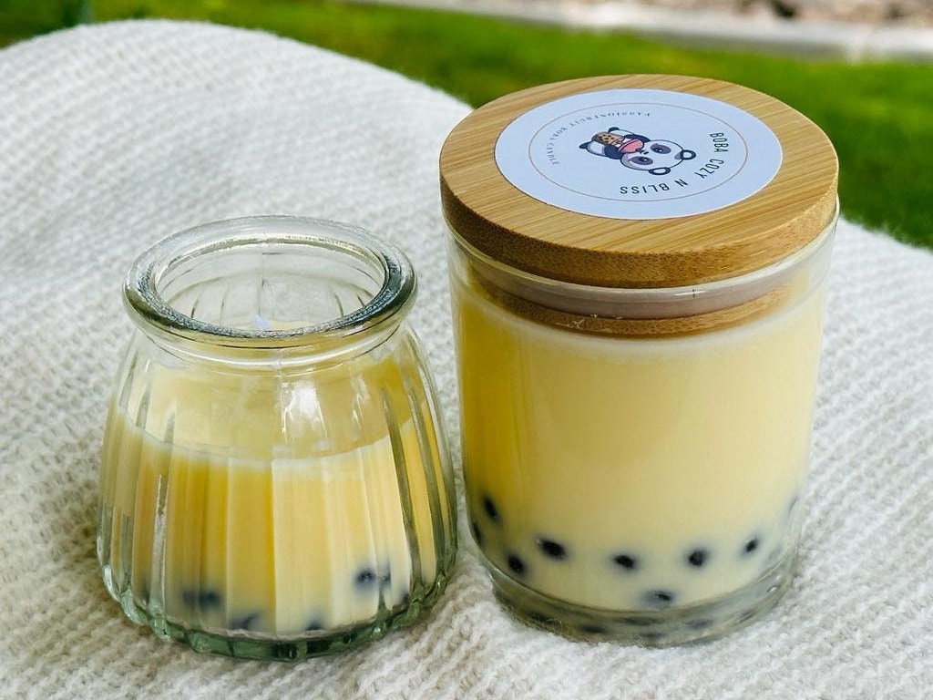 Passionfruit Boba Candle real Boba Pearls Natural Soy Candles - Etsy