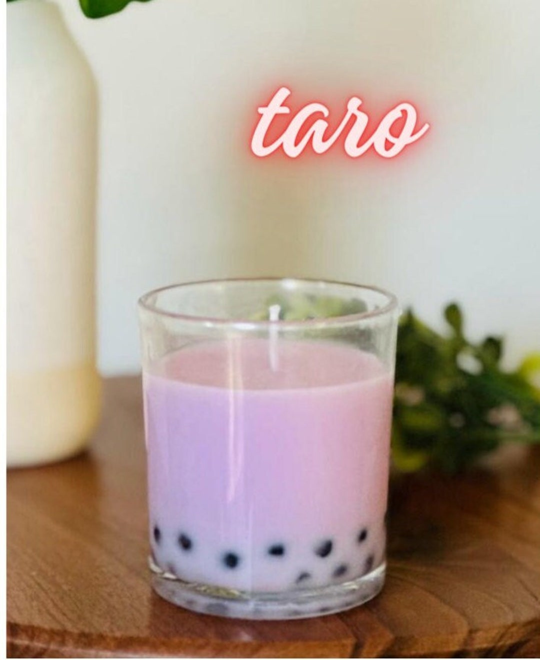 Taro Bubble Tea Candle| Asian Candle | Real Tapioca Pearls | Hand ...