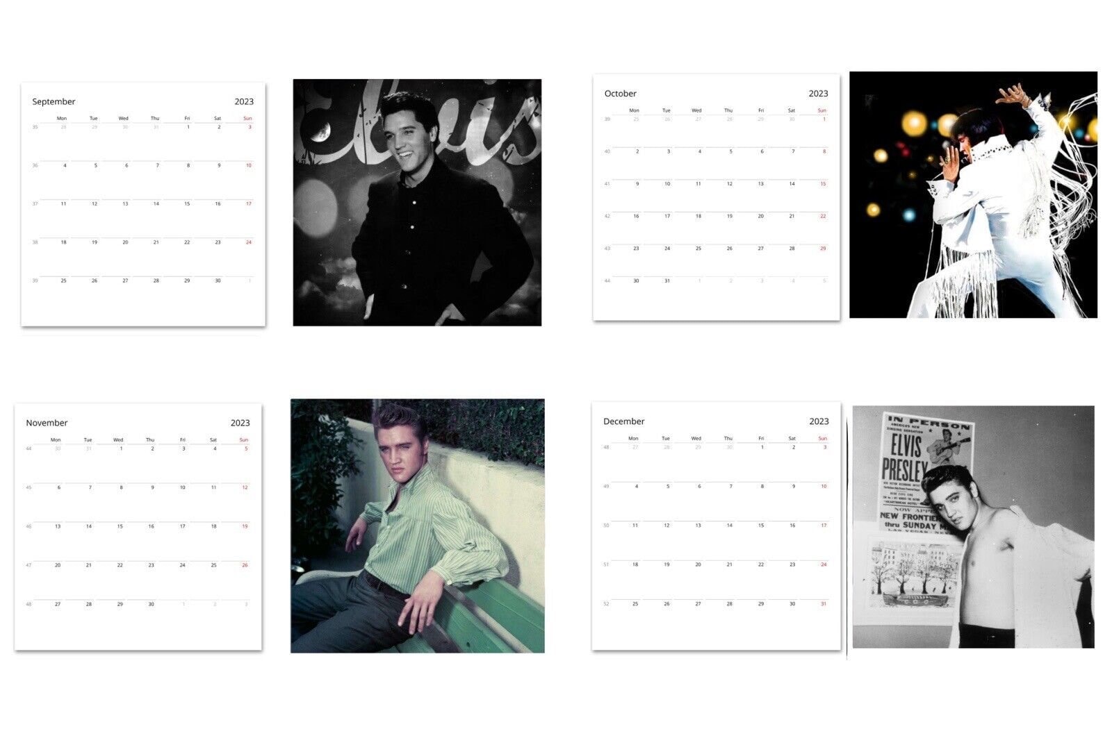 Elvis Wall Calendar 2024 , Elvis Presley 2024 Wall Calendar, The ...