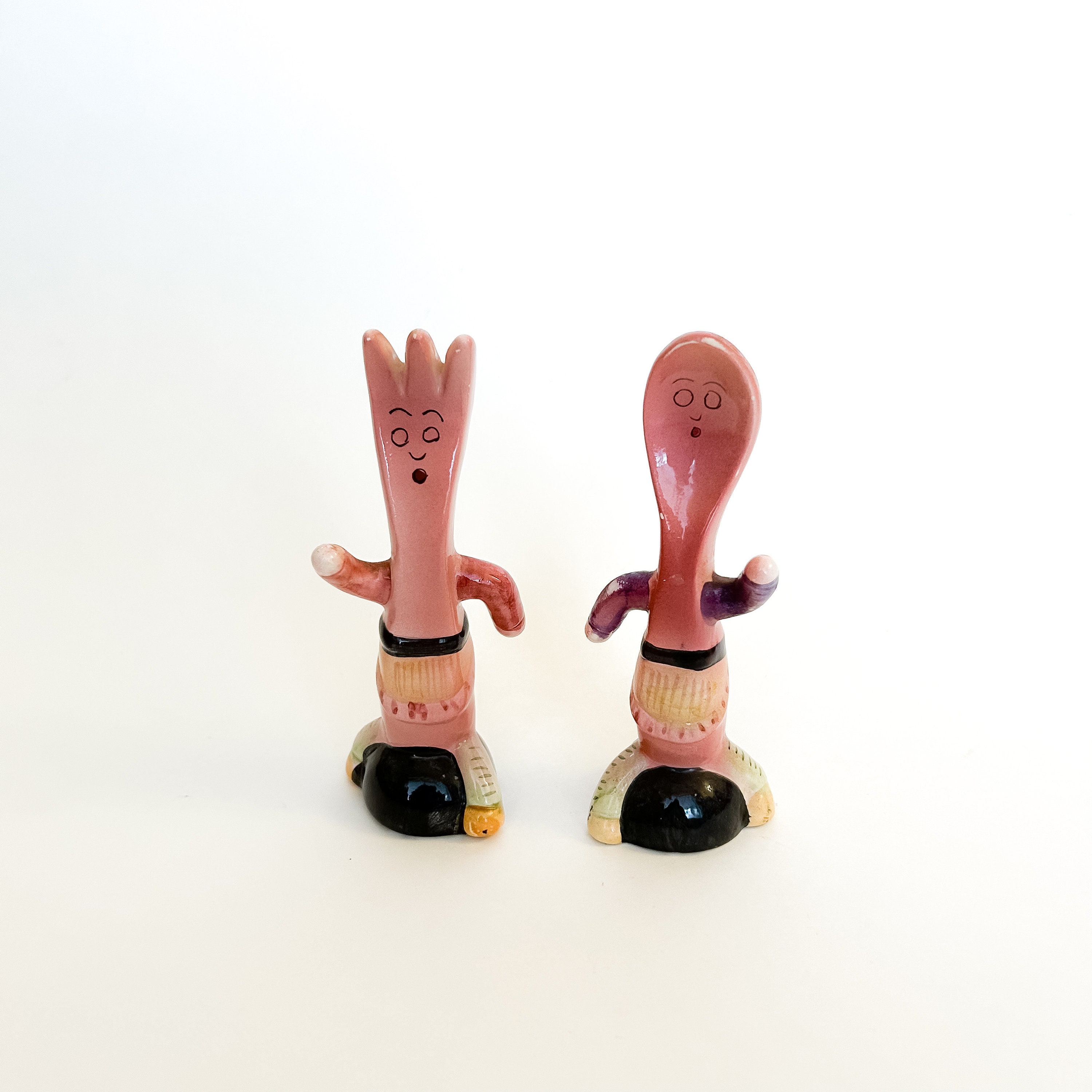 Vintage Anthropomorphic Spoon and Fork Salt and Pepper Shakers - Etsy
