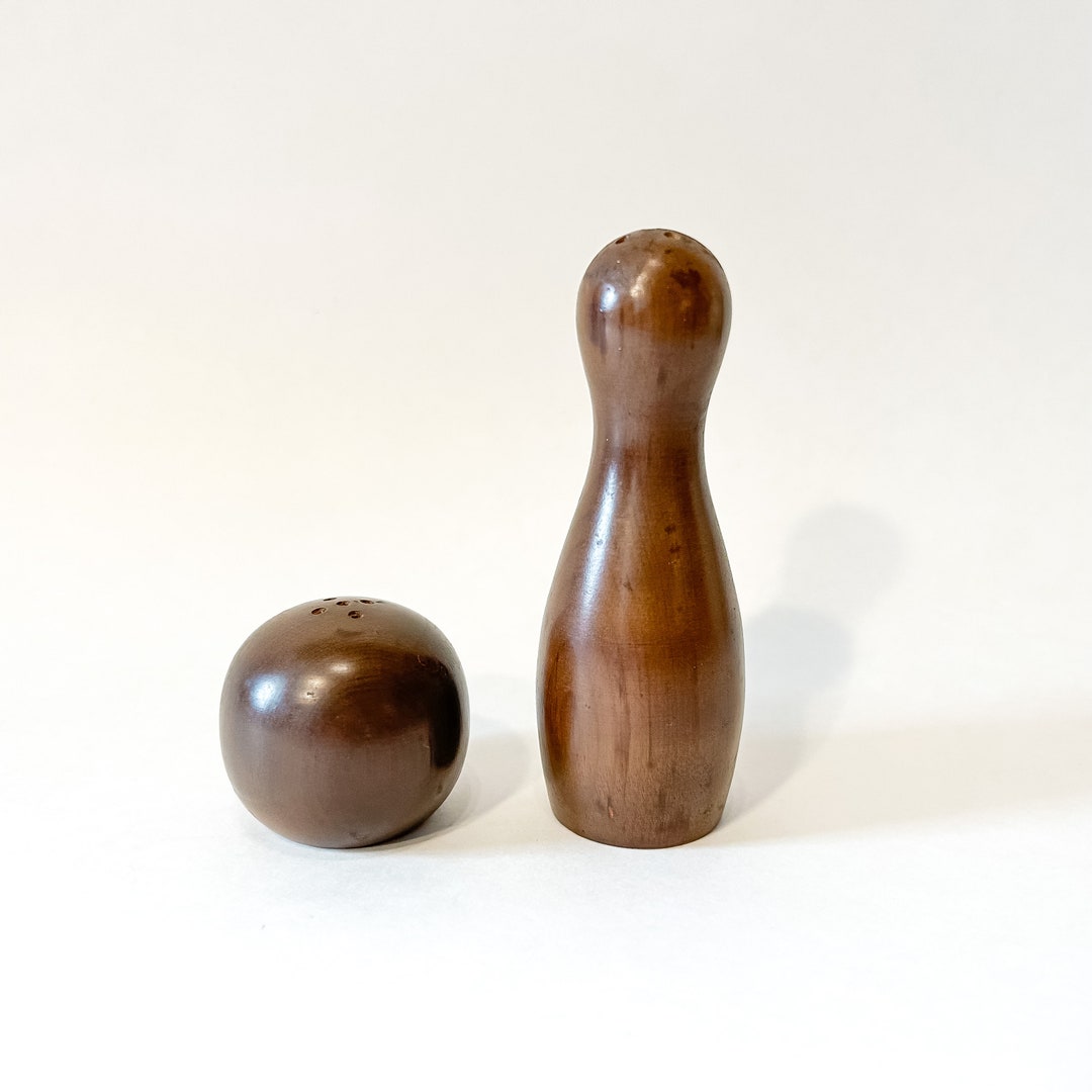 Vintage Wooden Bowling Pin and Ball Salt and Pepper Shakers - Etsy