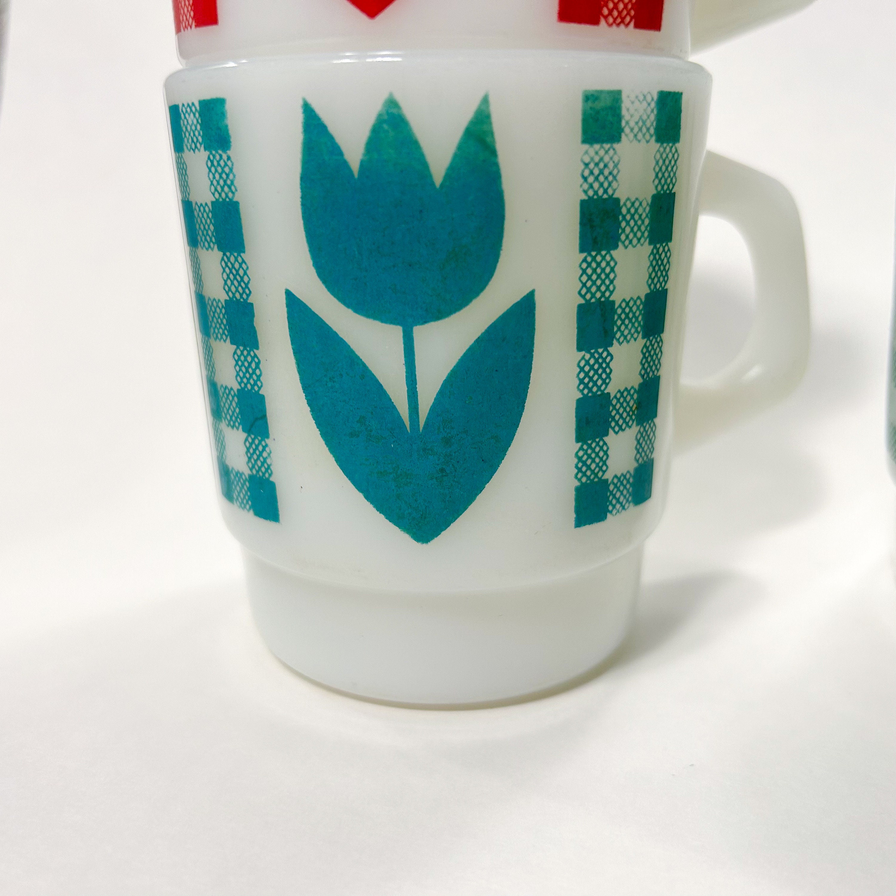 Vintage Termocrisa Gingham Tulip Flower Mug - Etsy