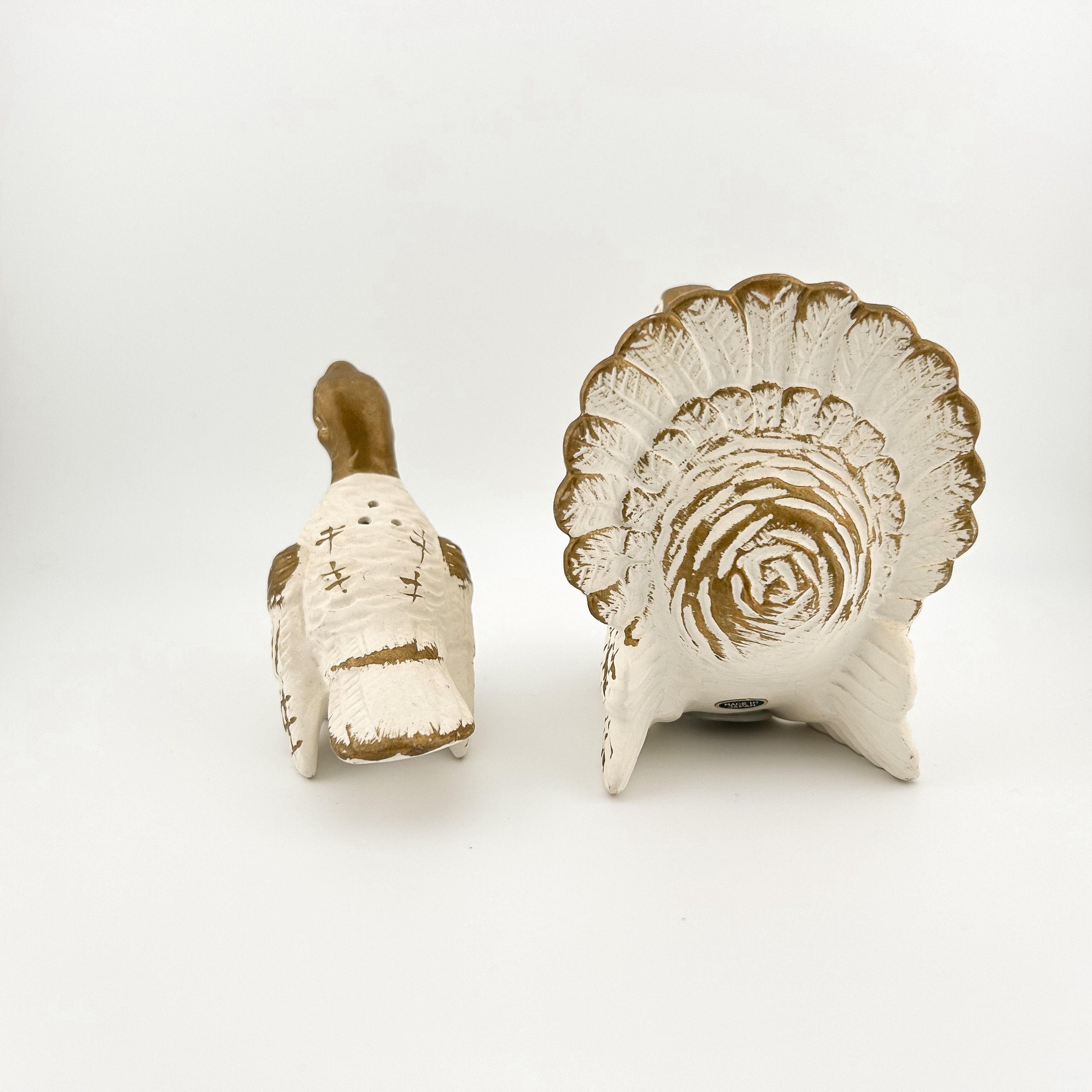 Lefton Gold and White Male and Female Turkey Vintage Salt and Pepper ...