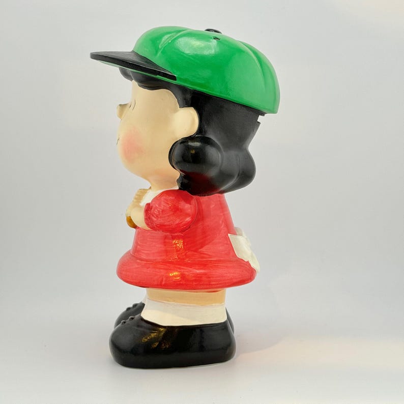 Vintage Peanuts 1971 Lucy Baseball Piggy Bank - Etsy