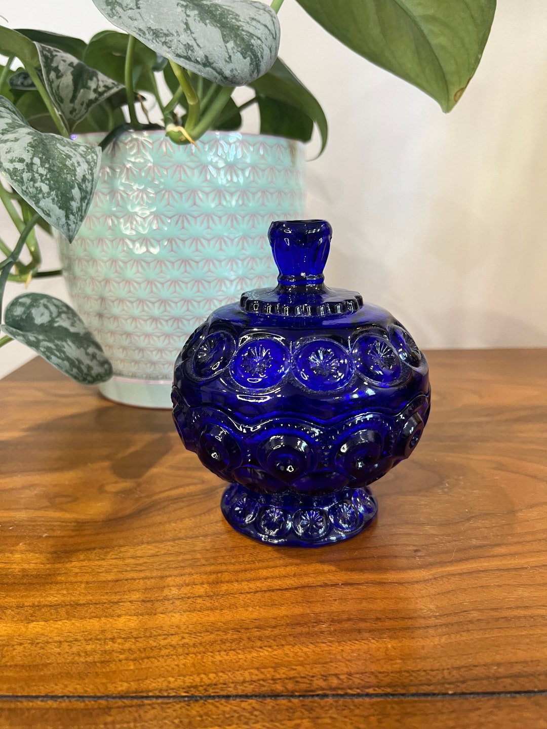 Cobalt Weishar Moon and Star Candy Dish - Etsy