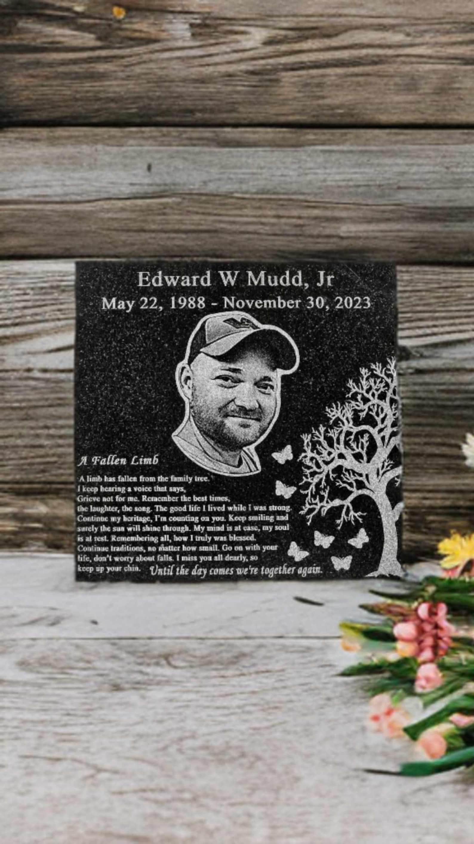 Laser Engraved Granite Photo Tiles, Custom Grave Marker Memorial Stone ...