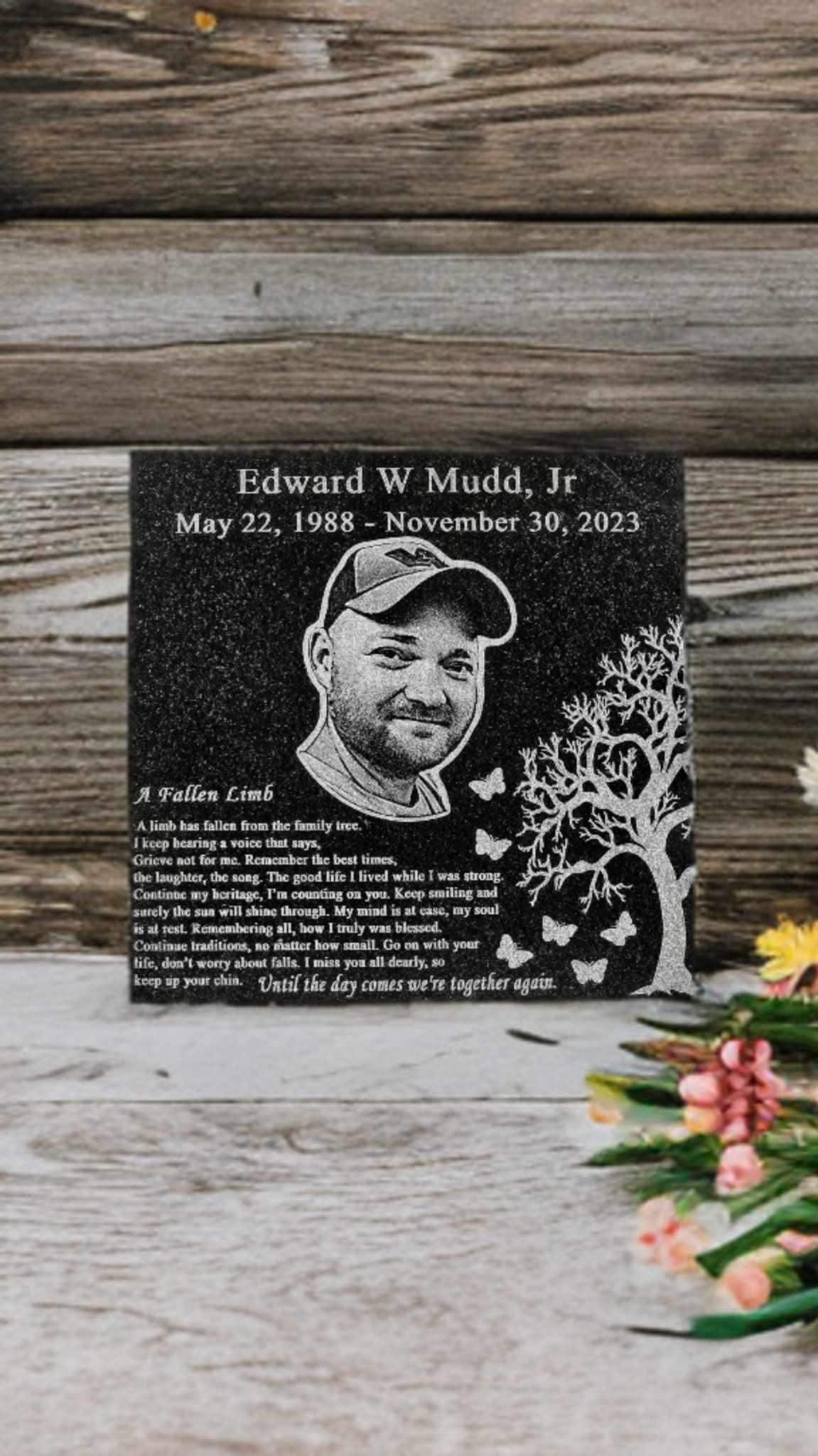 Laser Engraved Granite Photo Tiles, Custom Grave Marker Memorial Stone ...